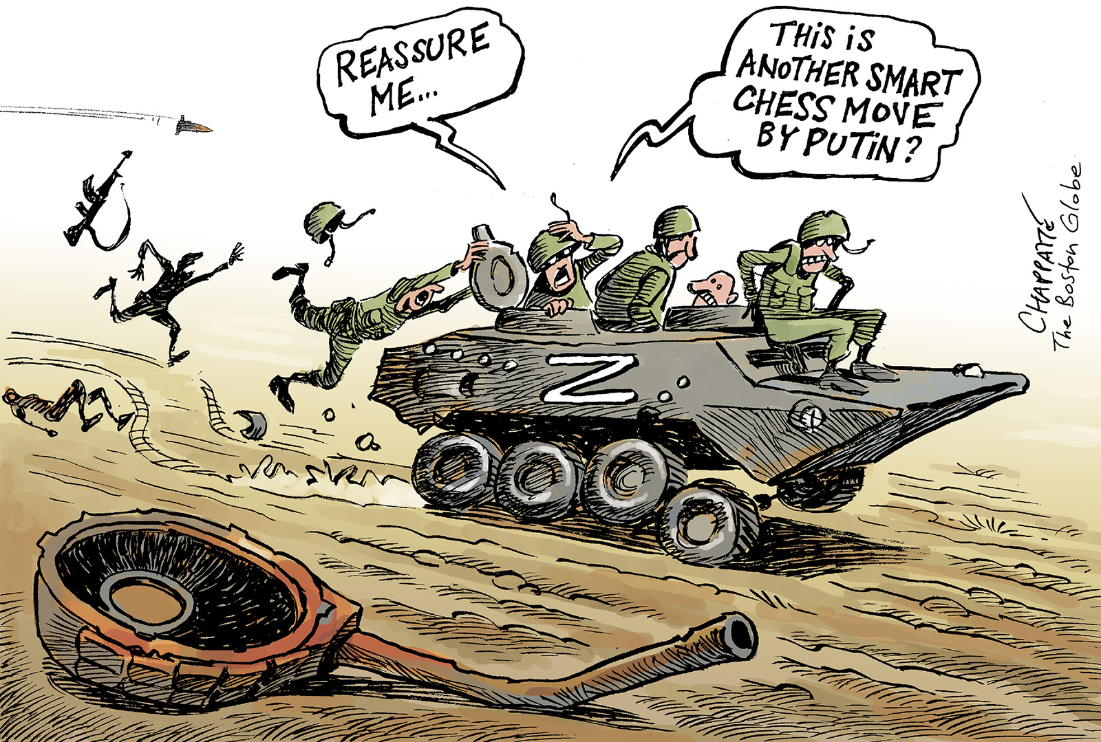 Russians in retreat | Globecartoon - Political Cartoons - Patrick Chappatte