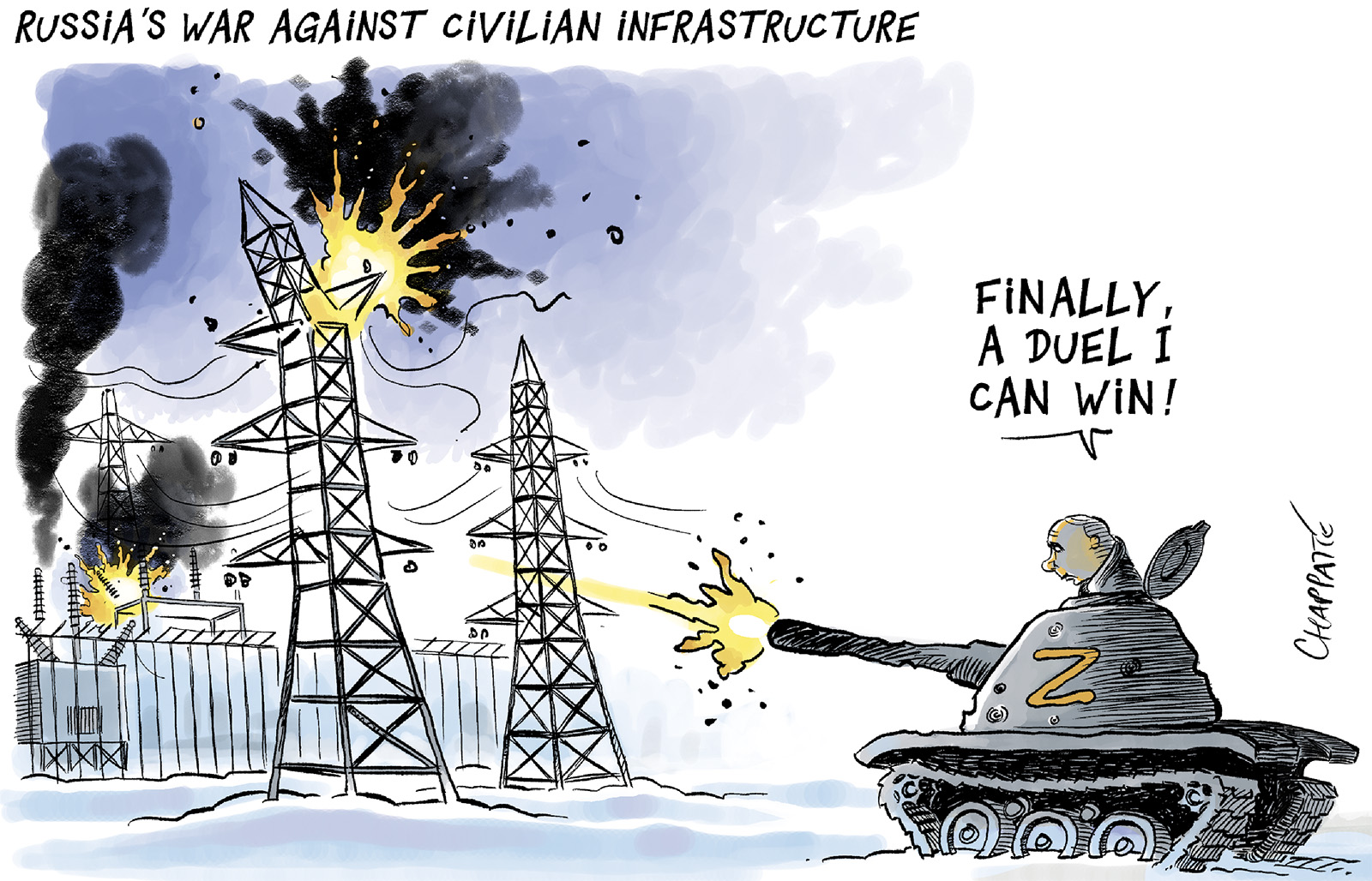 Russia's war against civilian infrastructures | Globecartoon ...