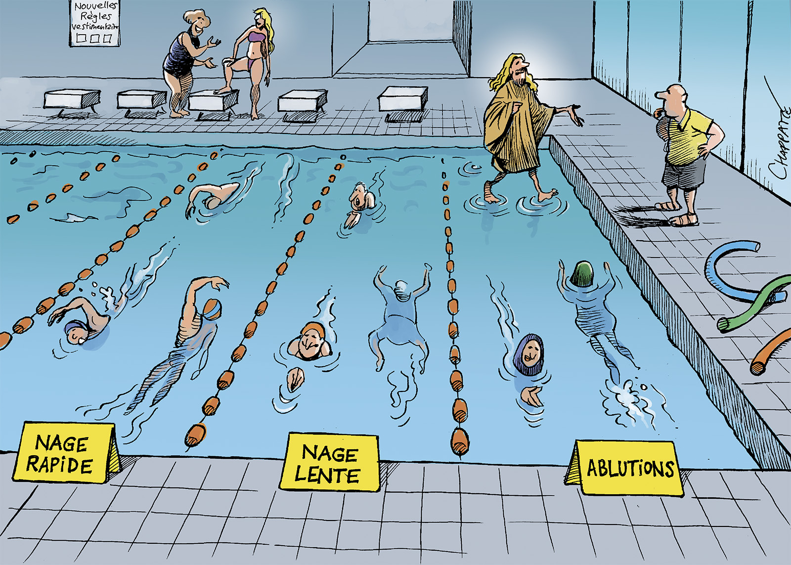 Burkini admis dans les piscines genevoises | Globecartoon - Political ...