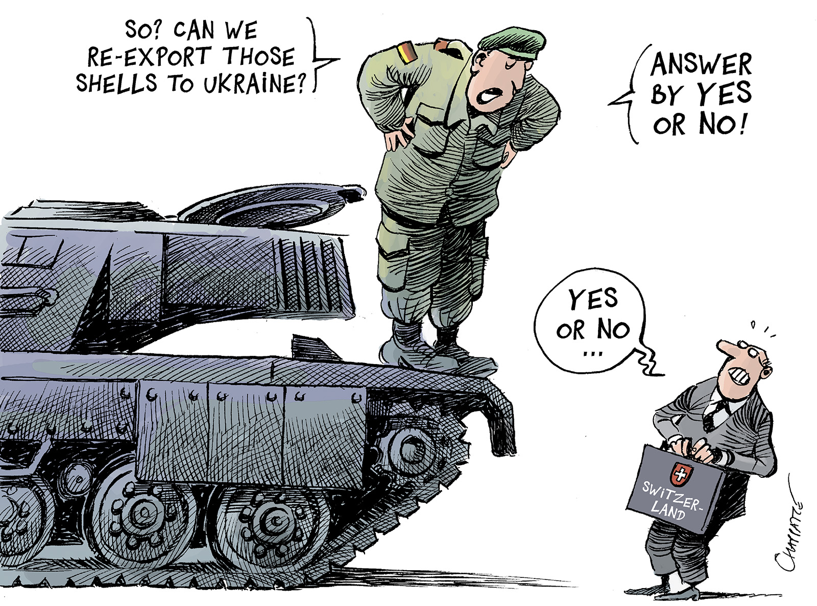The war tests Switzerland's neutrality | Globecartoon - Political ...