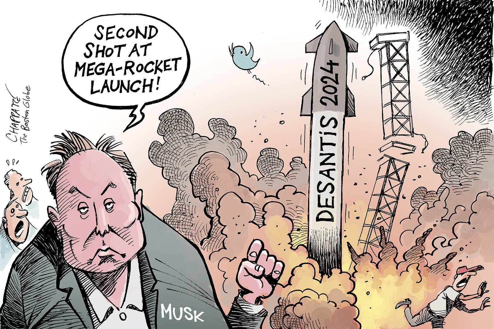 Musk launches DeSantis on Twitter | Globecartoon - Political Cartoons ...