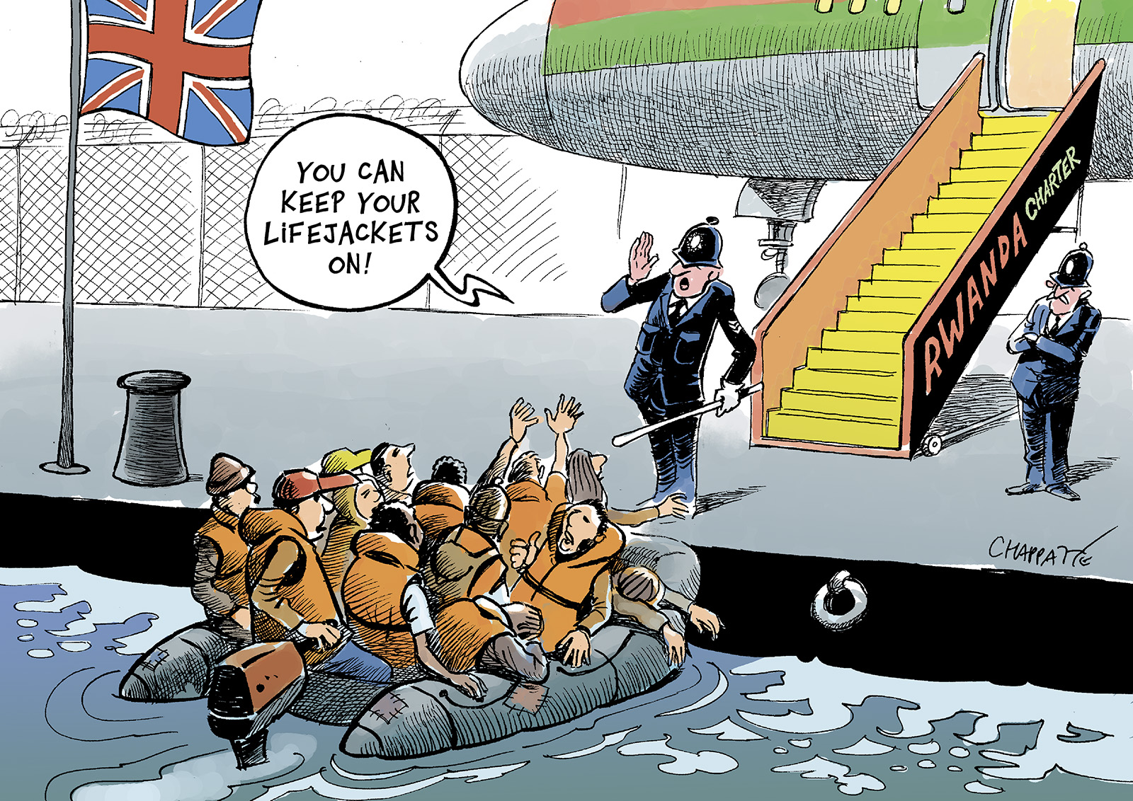 The UK outsources asylum to Rwanda | Globecartoon - Political Cartoons ...