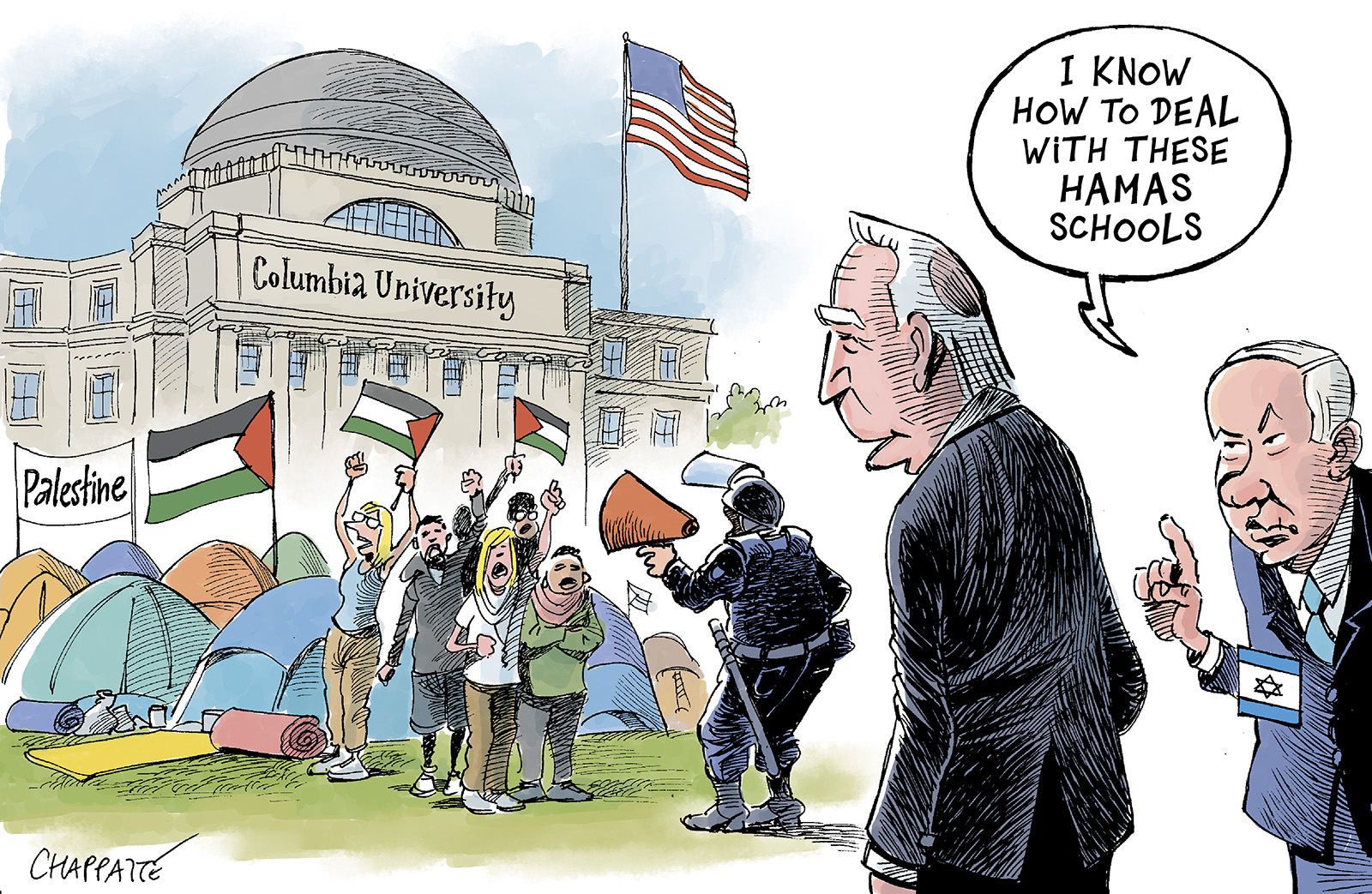 Students' anger over Gaza | Globecartoon - Political Cartoons - Patrick ...