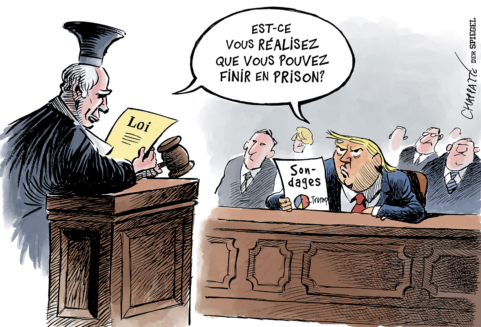 Trump et la justice | Globecartoon - Political Cartoons - Patrick Chappatte