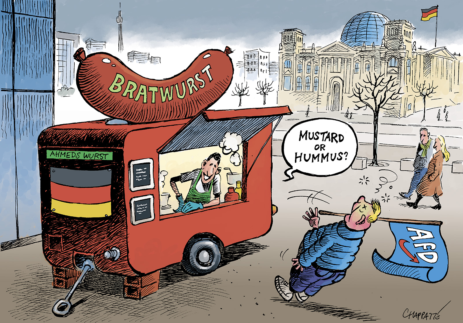 Germany on edge | Globecartoon - Political Cartoons - Patrick Chappatte
