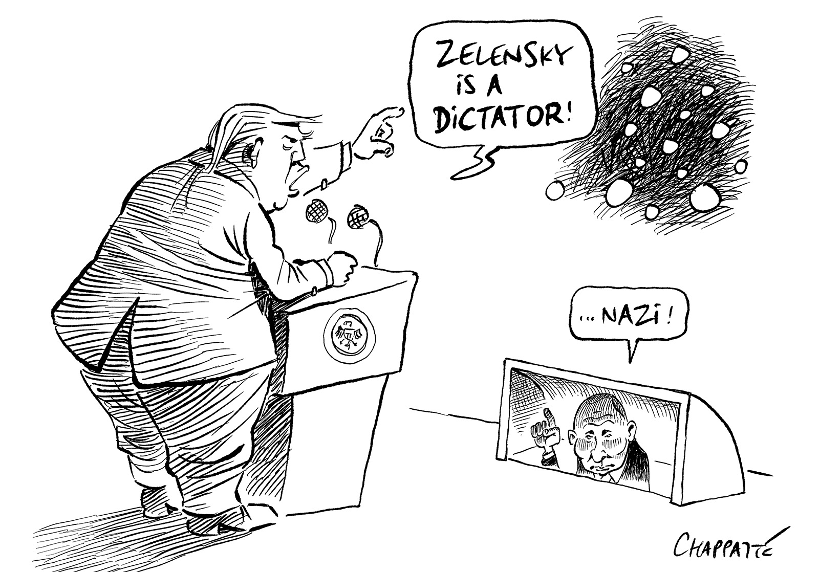 His master's voice | Globecartoon - Political Cartoons - Patrick Chappatte
