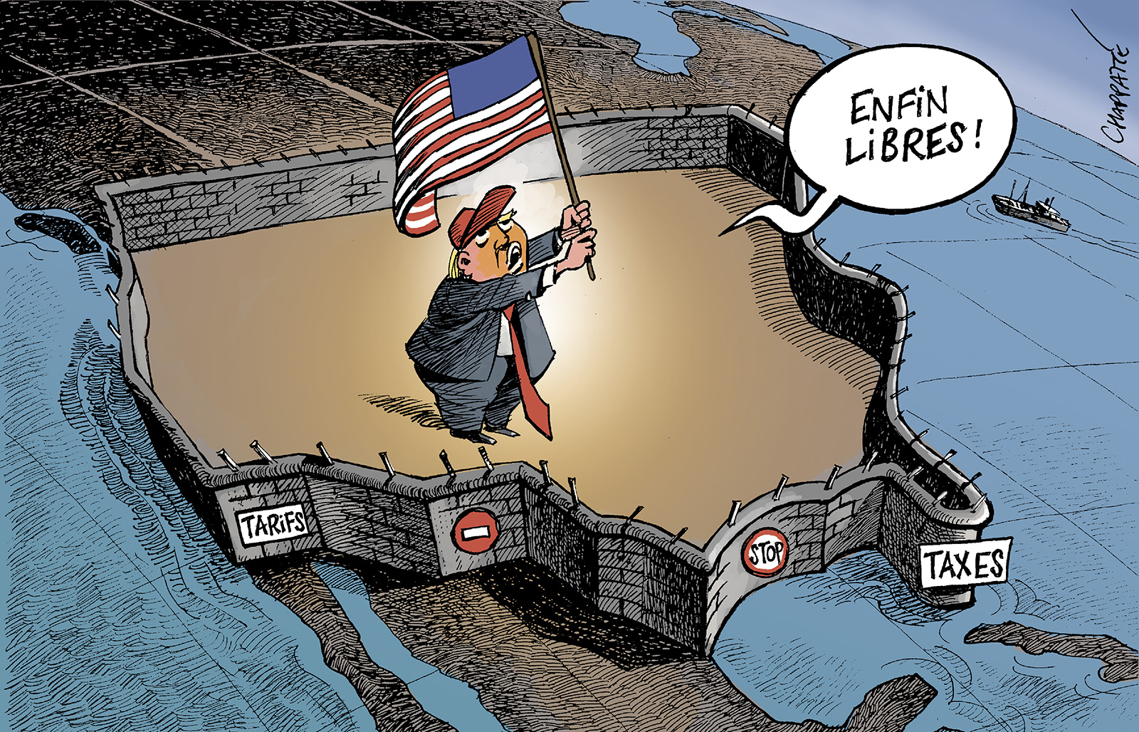Day of Freedom | Globecartoon - Political Cartoons - Patrick Chappatte