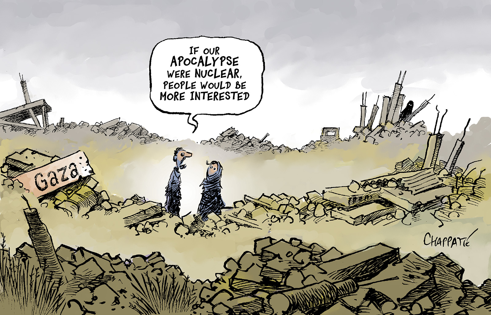 As seen from Gaza | Globecartoon - Political Cartoons - Patrick Chappatte