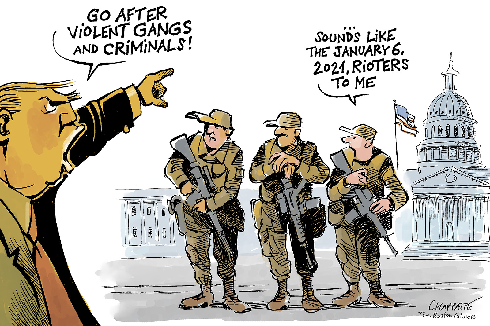 Troops deployed in DC | Globecartoon - Political Cartoons - Patrick ...