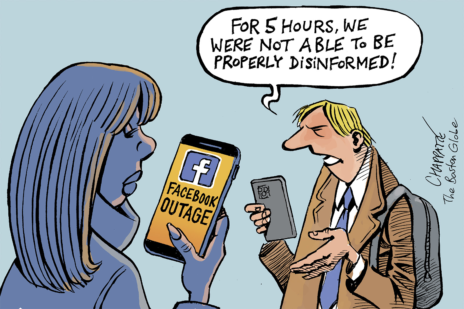 Facebook outage | Globecartoon - Political Cartoons - Patrick Chappatte