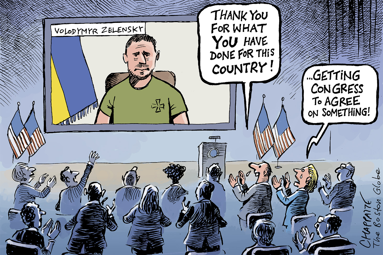 Zelensky talks to Congress | Globecartoon - Political Cartoons ...