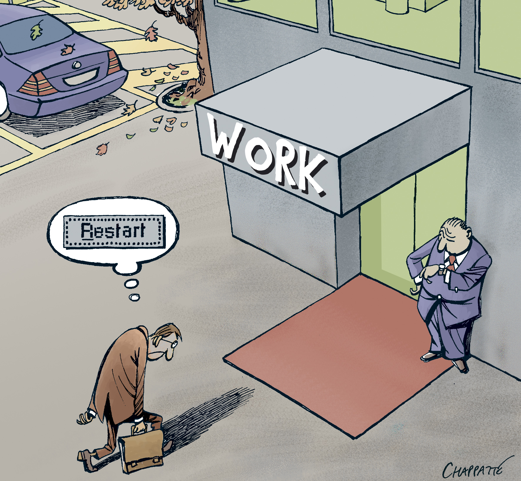 Back To Work | Globecartoon - Political Cartoons - Patrick Chappatte