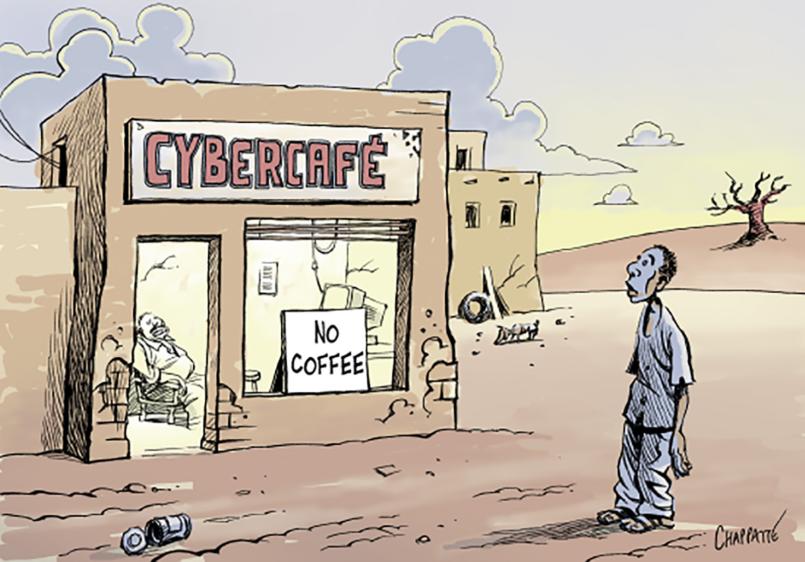 Digital Gap | Globecartoon - Political Cartoons - Patrick Chappatte