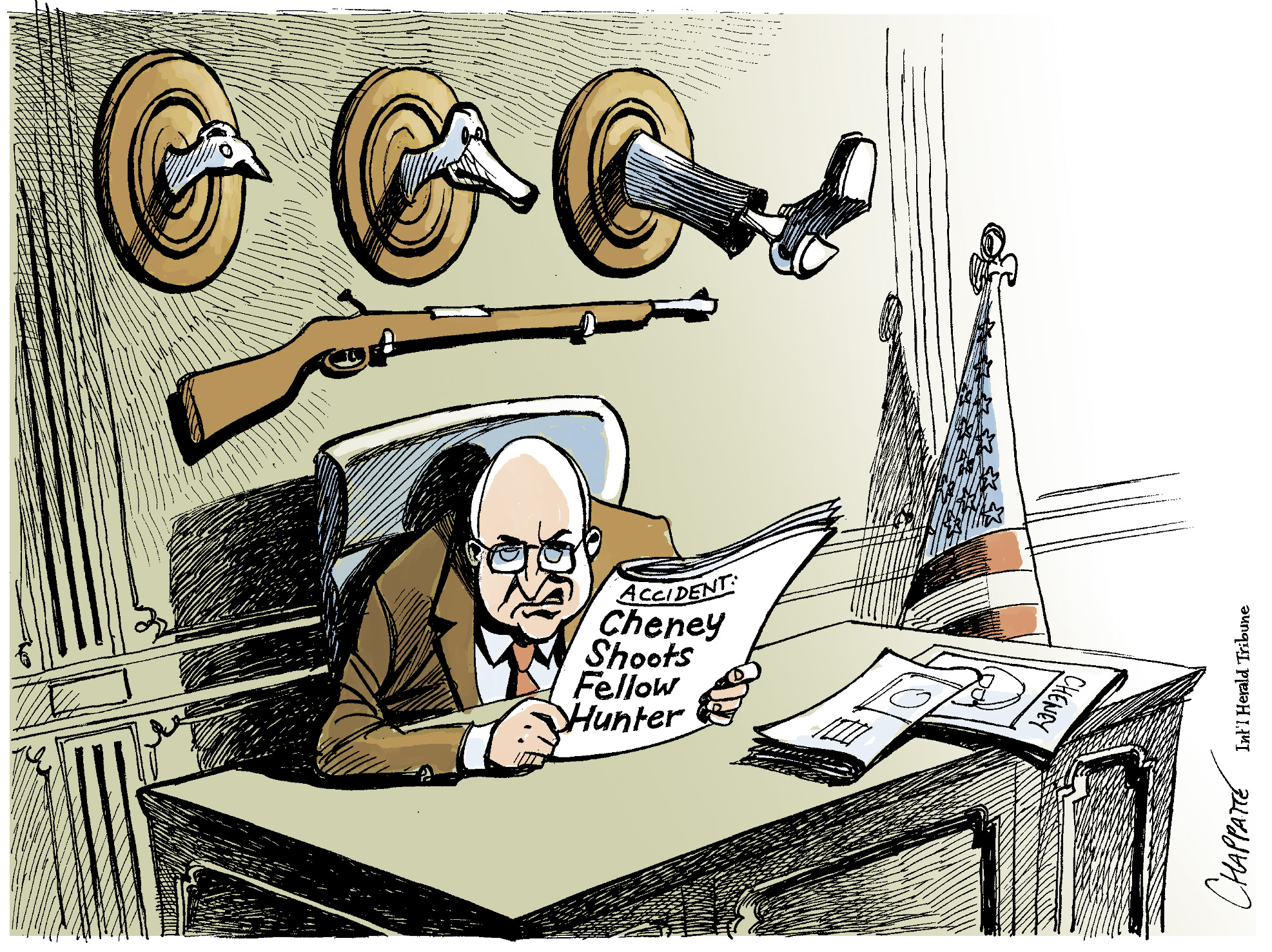 Cheney's Hunting Accident | Globecartoon - Political Cartoons - Patrick ...