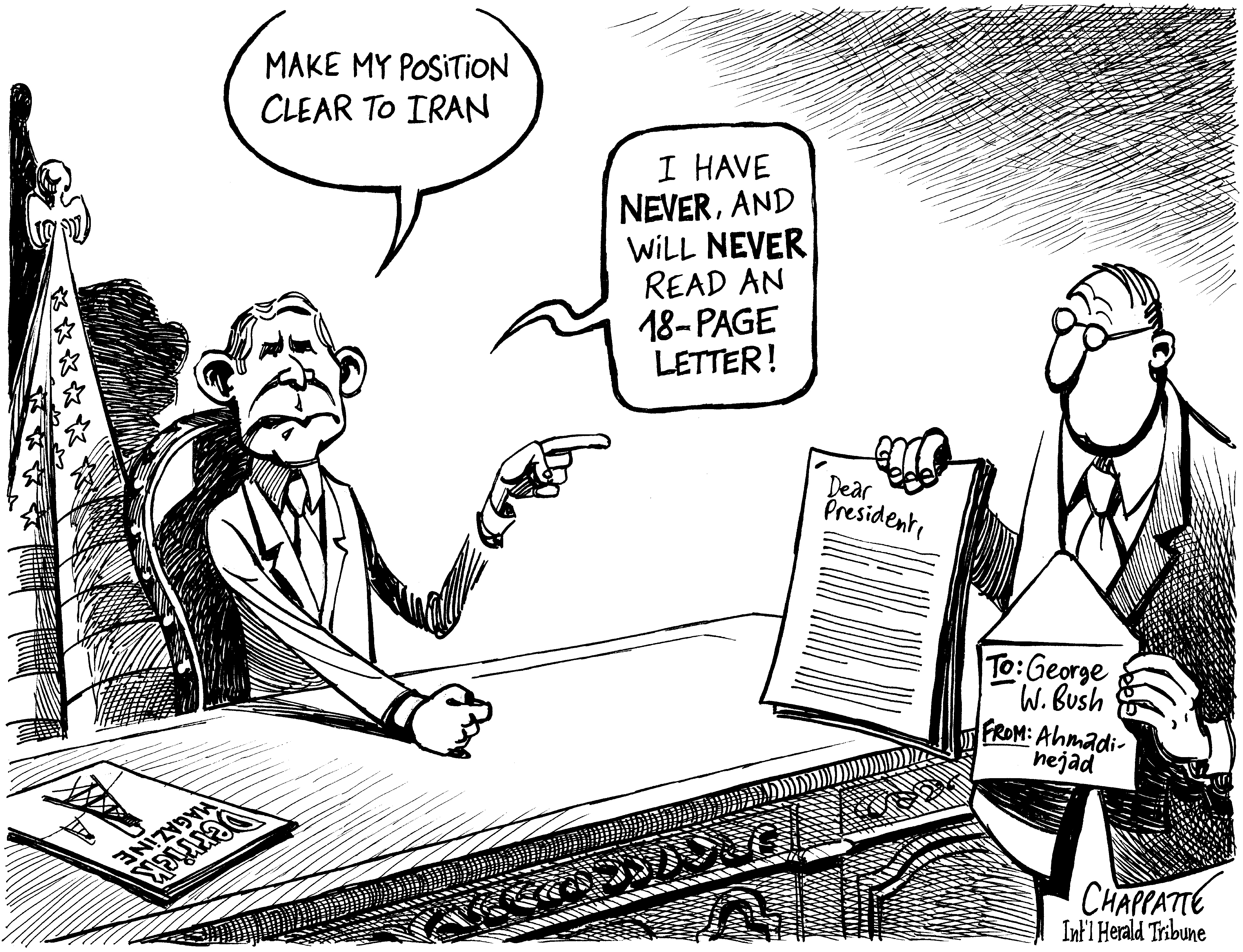 Ahmadinejad's Letter To Bush | Globecartoon - Political Cartoons ...