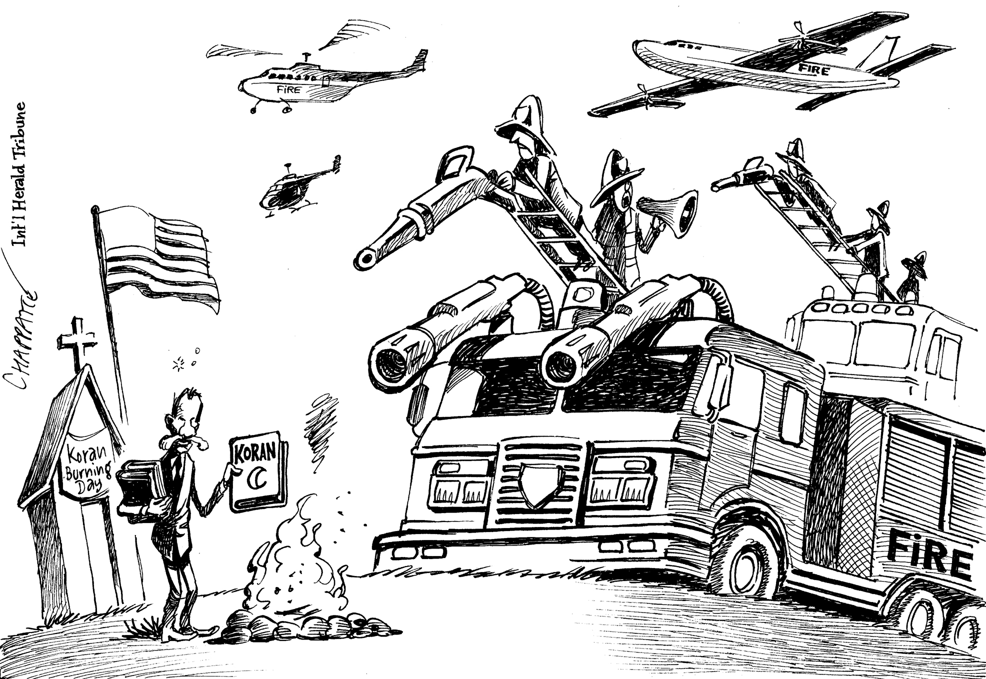 Quran Burning | Globecartoon - Political Cartoons - Patrick Chappatte