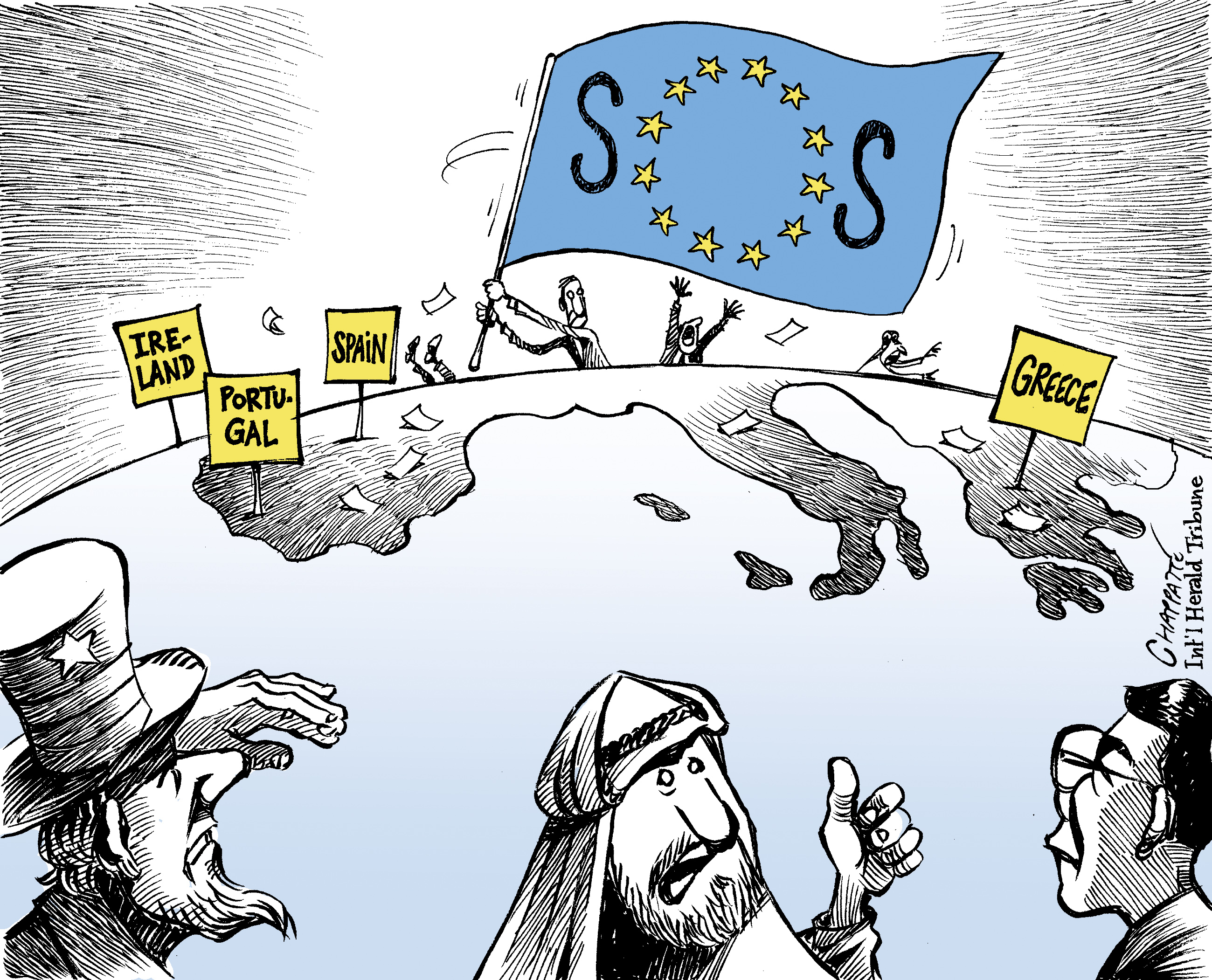 European Crisis Spreading Globecartoon Political Cartoons Patrick
