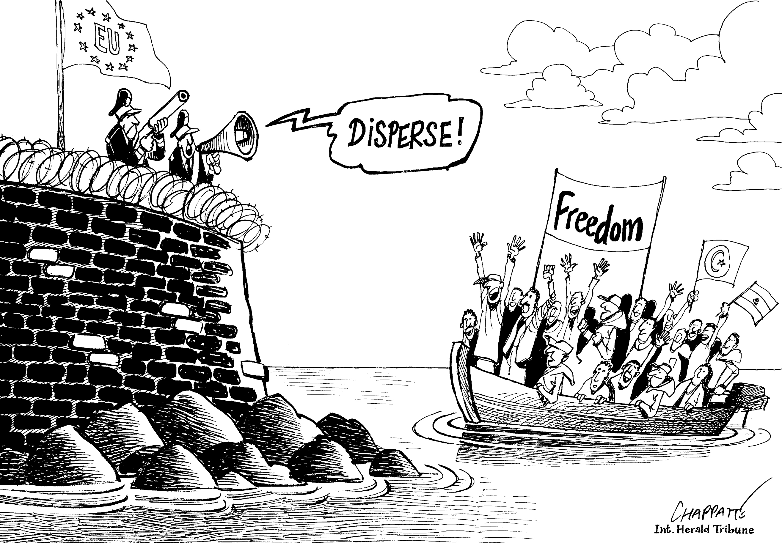 Refugees Flock To Europe | Globecartoon - Political Cartoons - Patrick ...