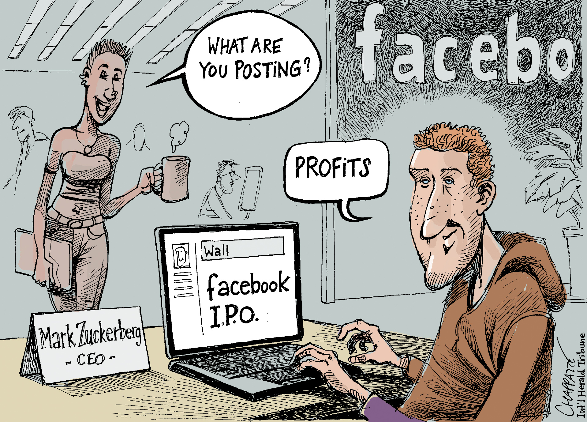 Facebook Files For Initial Public Offering | Globecartoon - Political ...