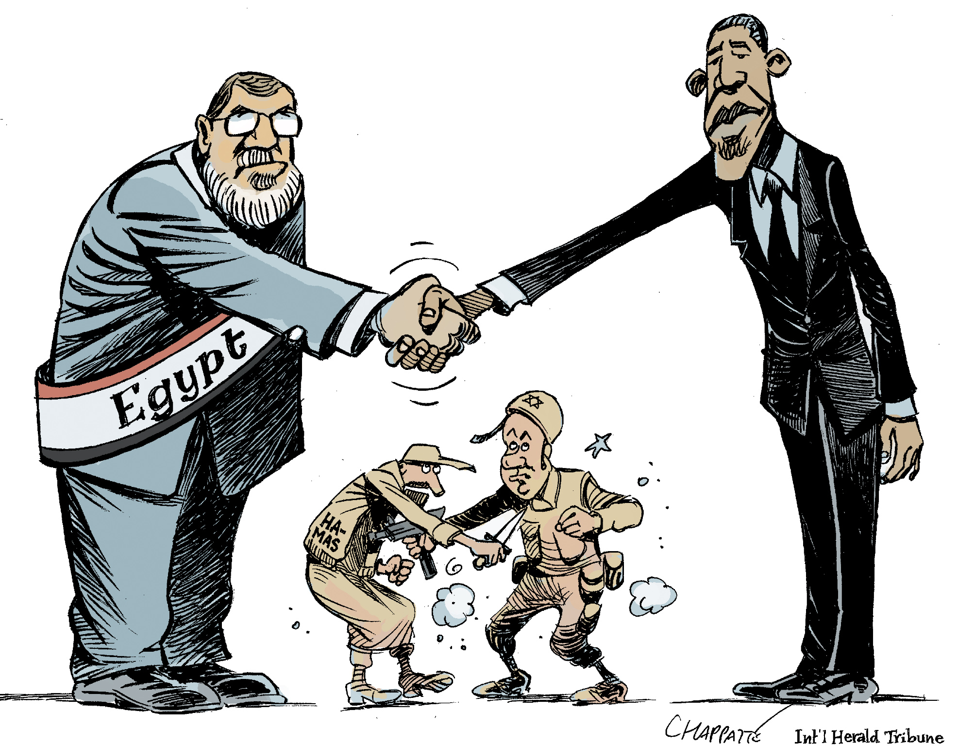 Gaza cease-fire | Globecartoon - Political Cartoons - Patrick Chappatte