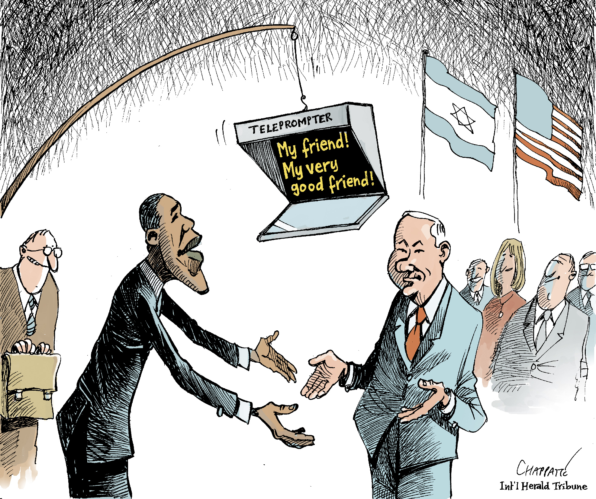 Obma and Netanyahu make friends | Globecartoon - Political Cartoons ...