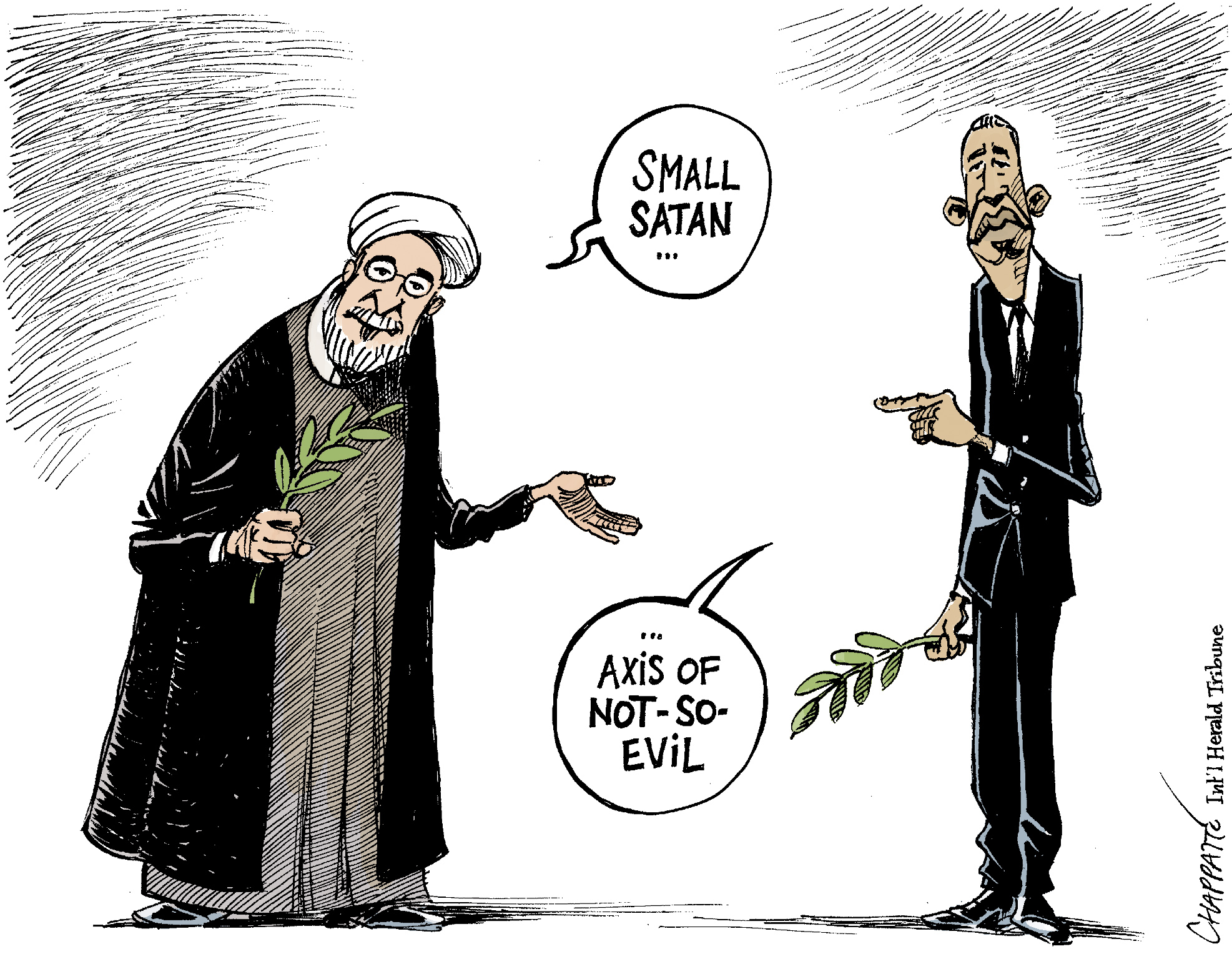 US-Iran rapprochement | Globecartoon - Political Cartoons - Patrick ...