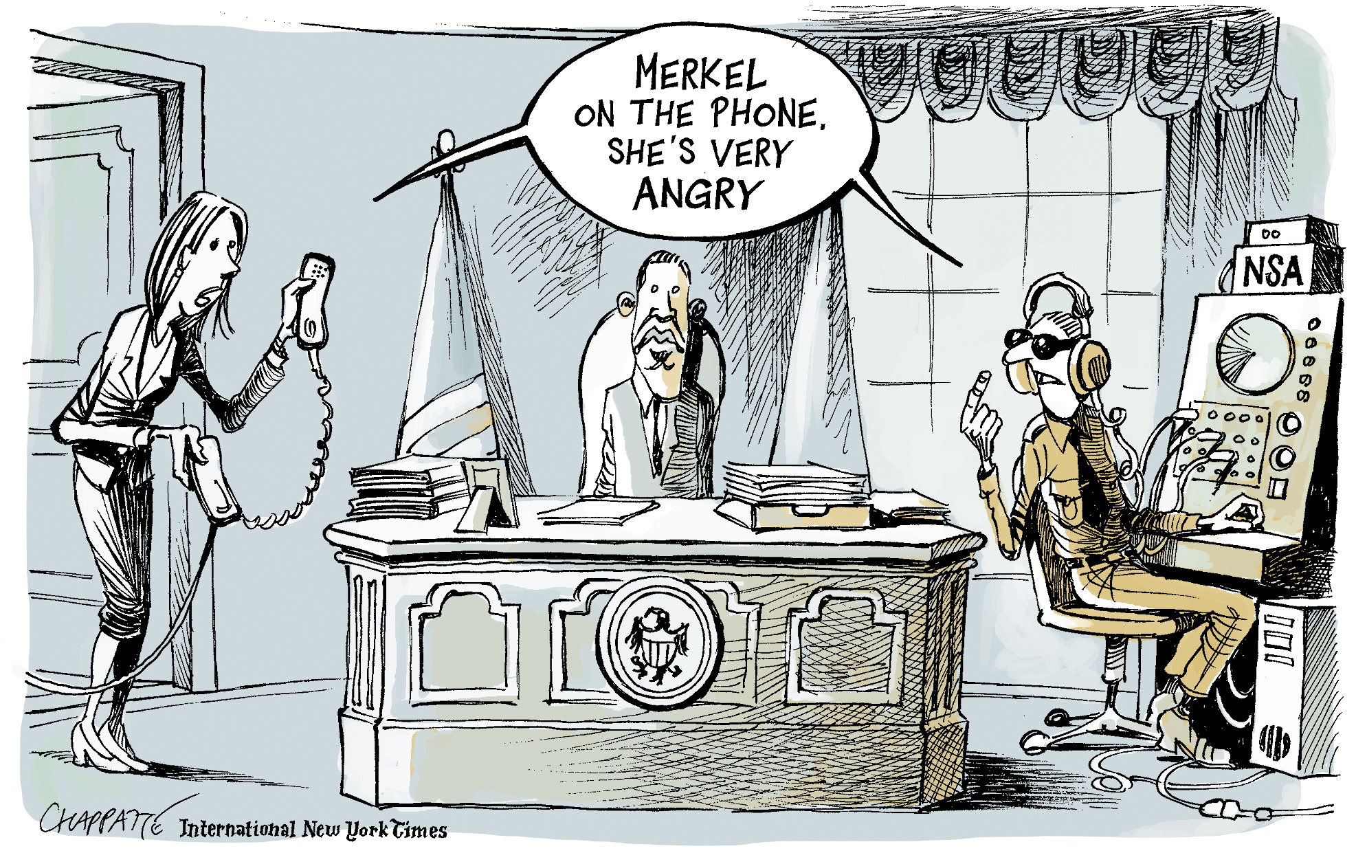 Angela Merkel's cellphone tapped by U.S. | Globecartoon - Political ...