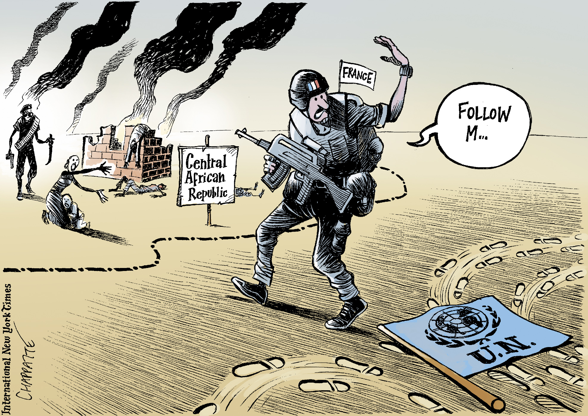 France in Central African Republic | Globecartoon - Political Cartoons ...