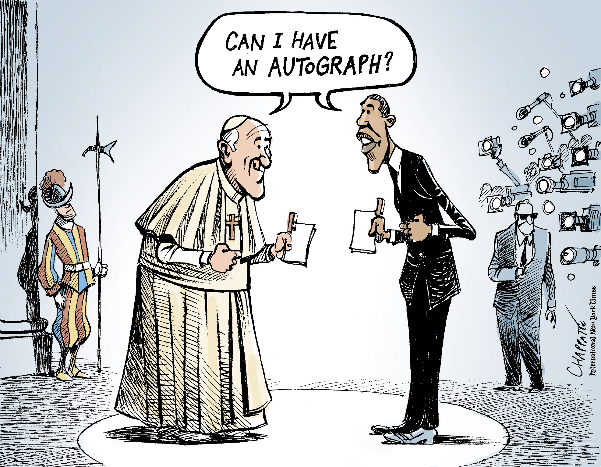 Obama meets Pope Francis | Globecartoon - Political Cartoons - Patrick ...