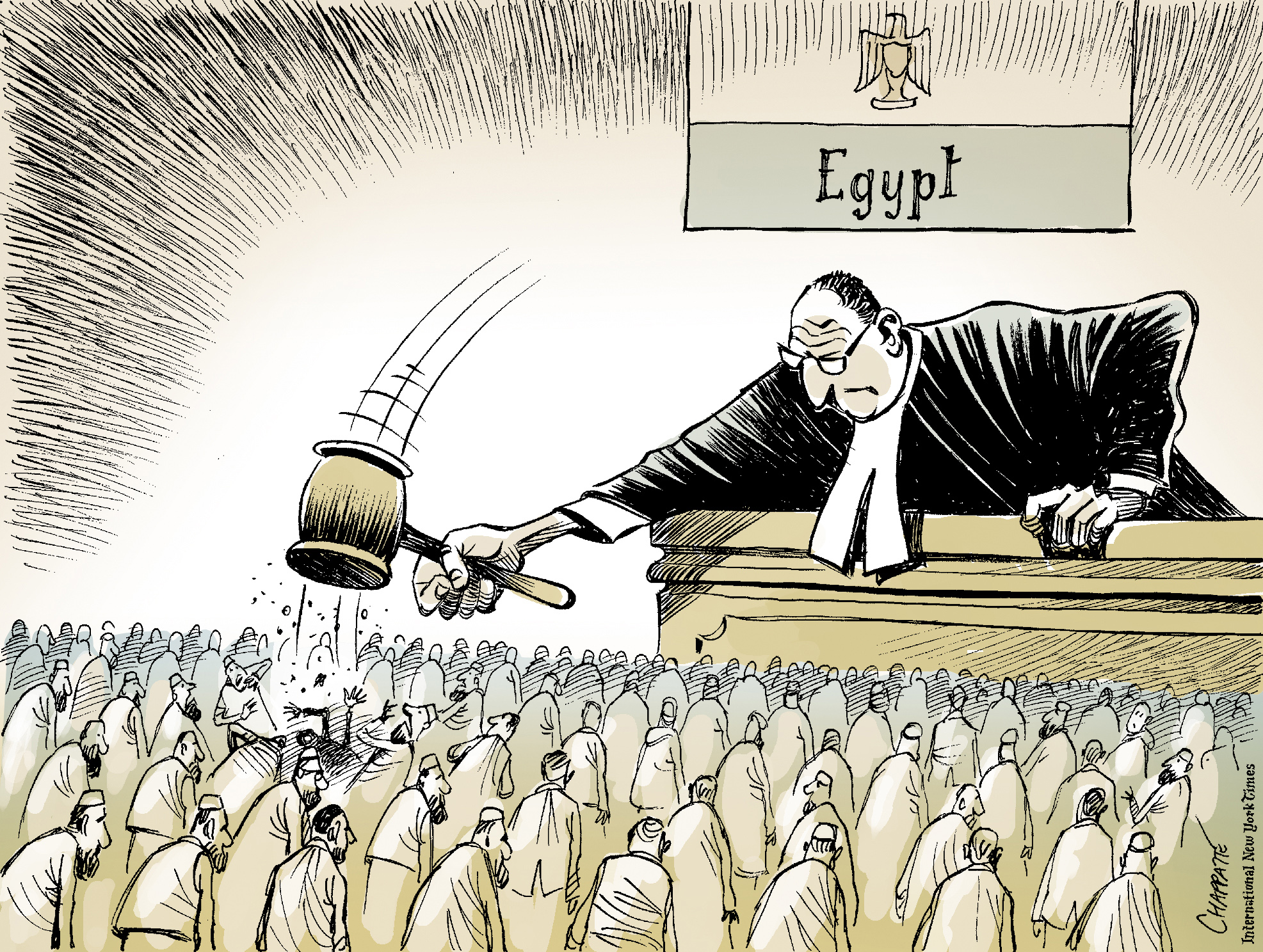 Egytian Justice | Globecartoon - Political Cartoons - Patrick Chappatte