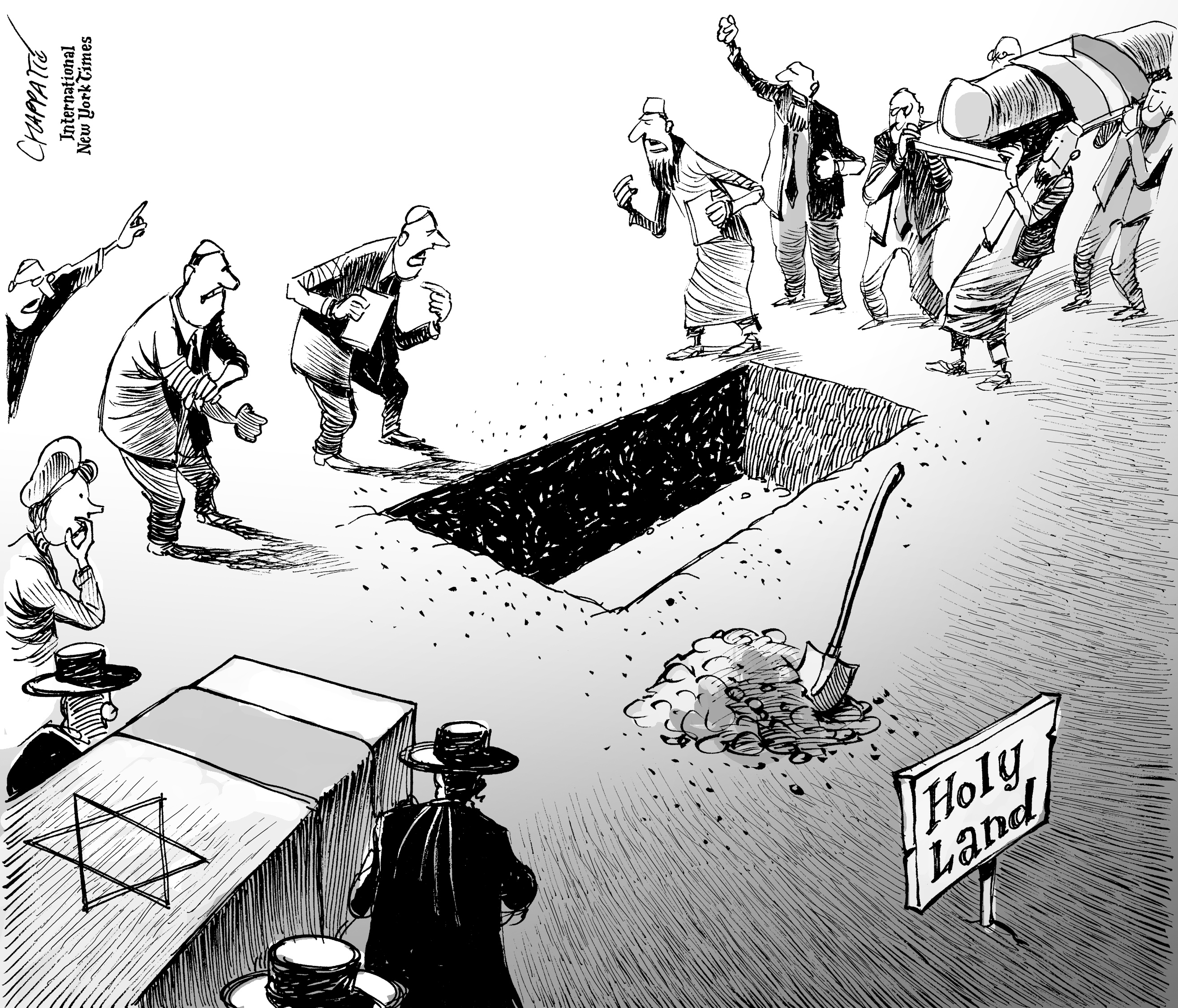 Tensions between Israel and the Palestinians | Globecartoon - Political ...