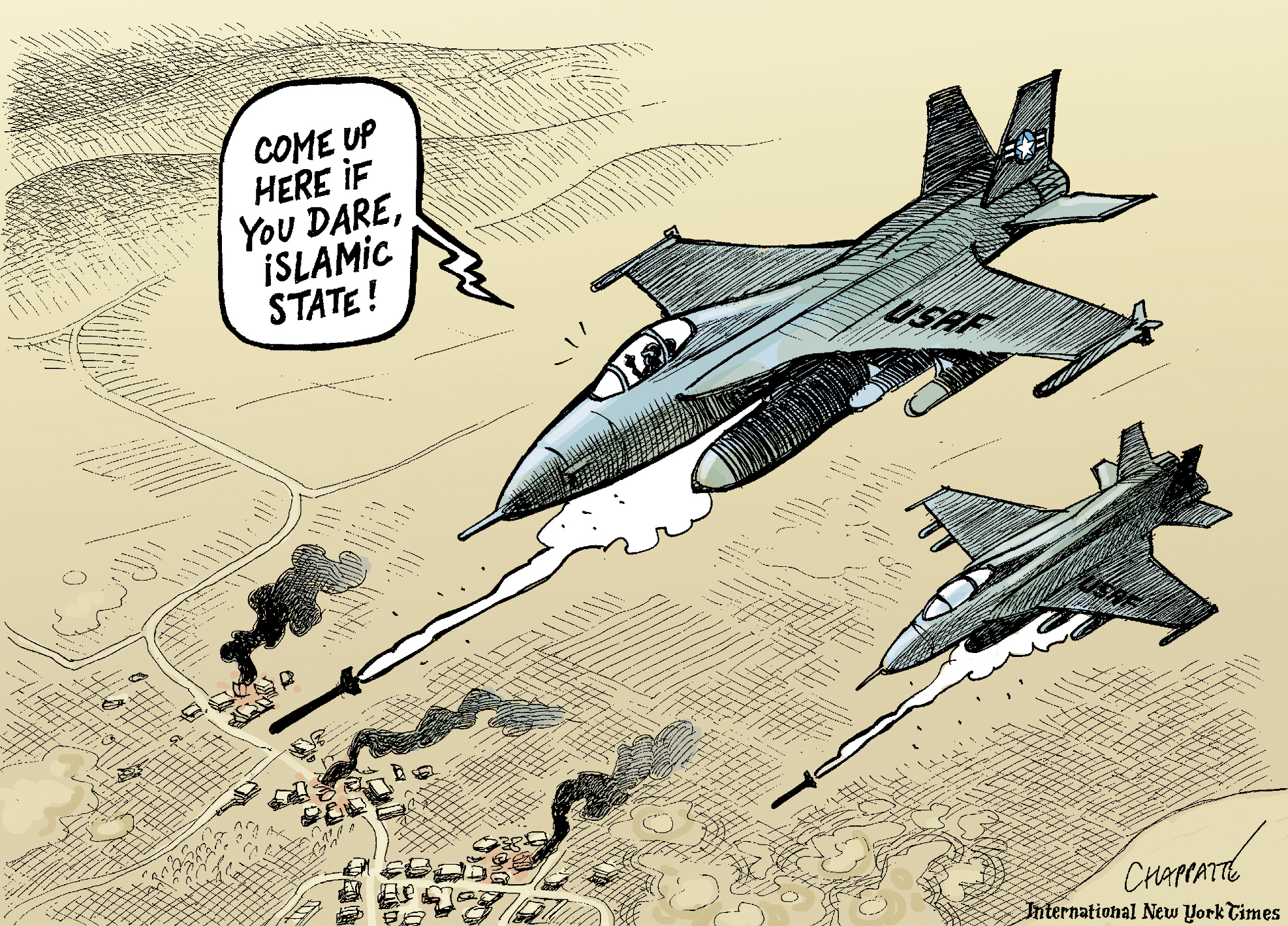 Fighting from the sky | Globecartoon - Political Cartoons - Patrick ...