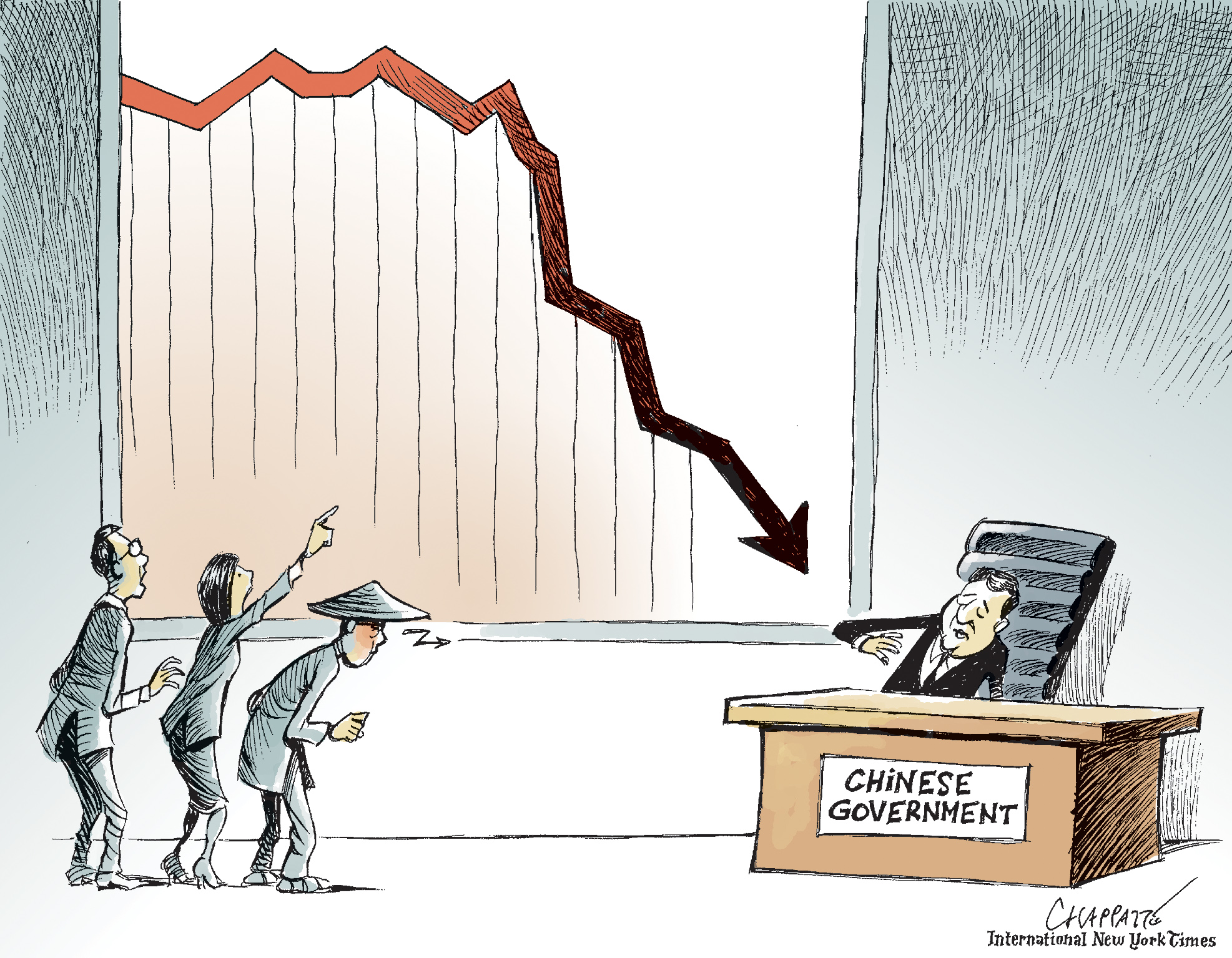 China's Crisis | Globecartoon - Political Cartoons - Patrick Chappatte