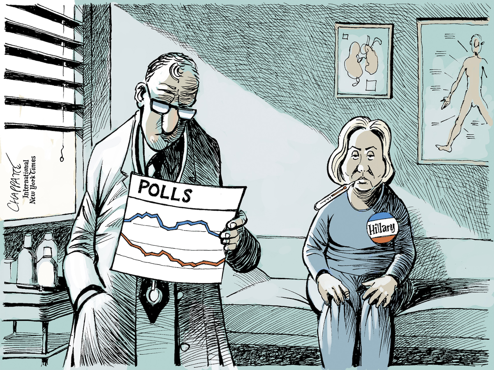 Hillary's Health | Globecartoon - Political Cartoons - Patrick Chappatte