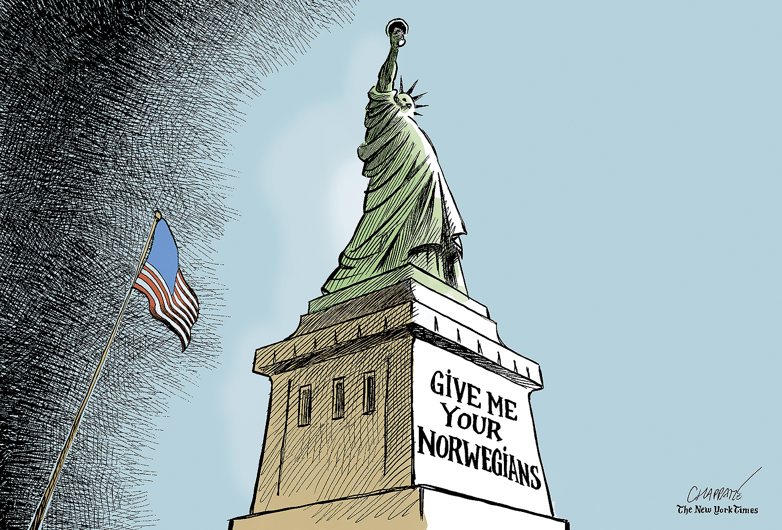 The new immigration | Globecartoon - Political Cartoons - Patrick Chappatte