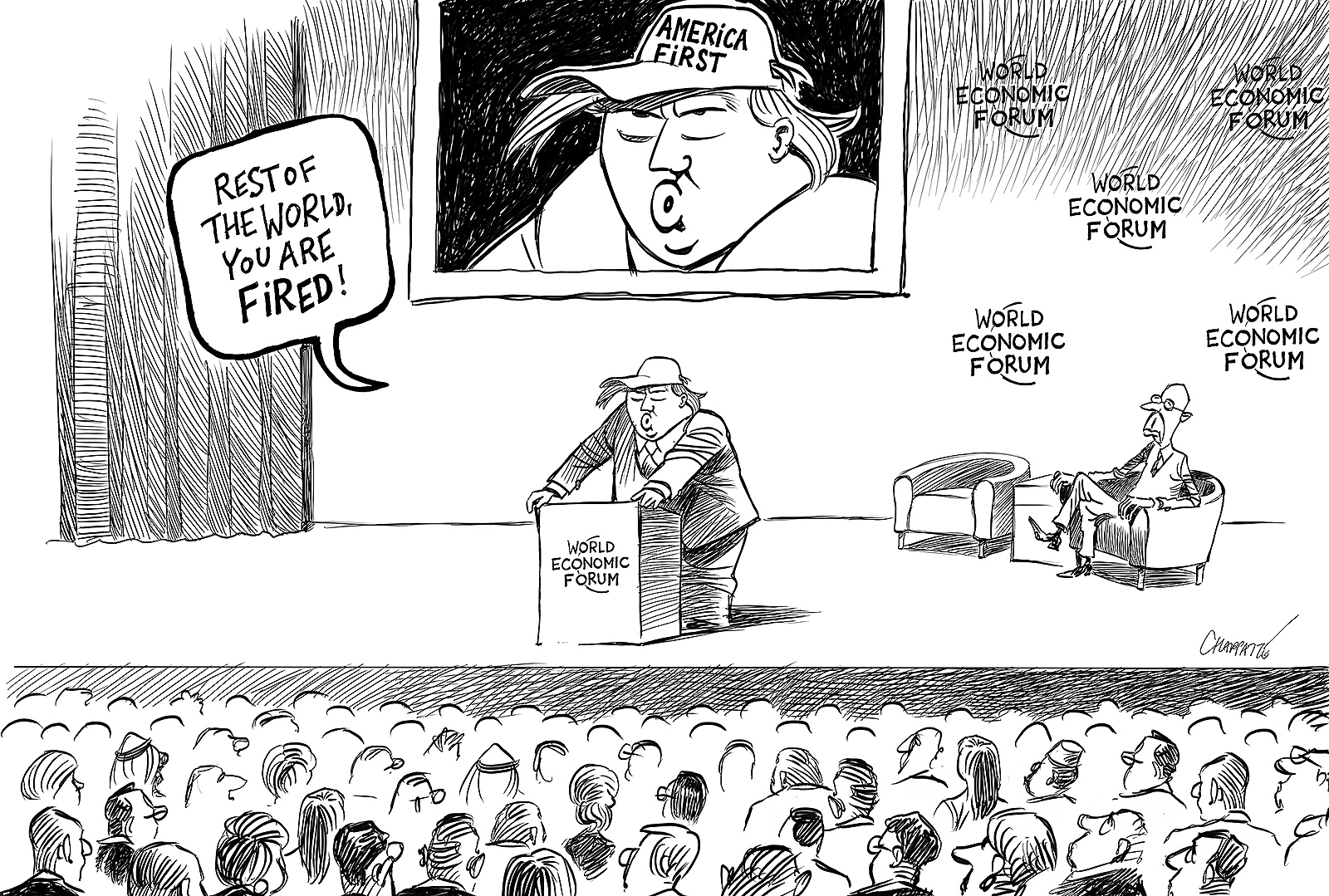 Trump at the World Economic Forum | Globecartoon - Political Cartoons ...