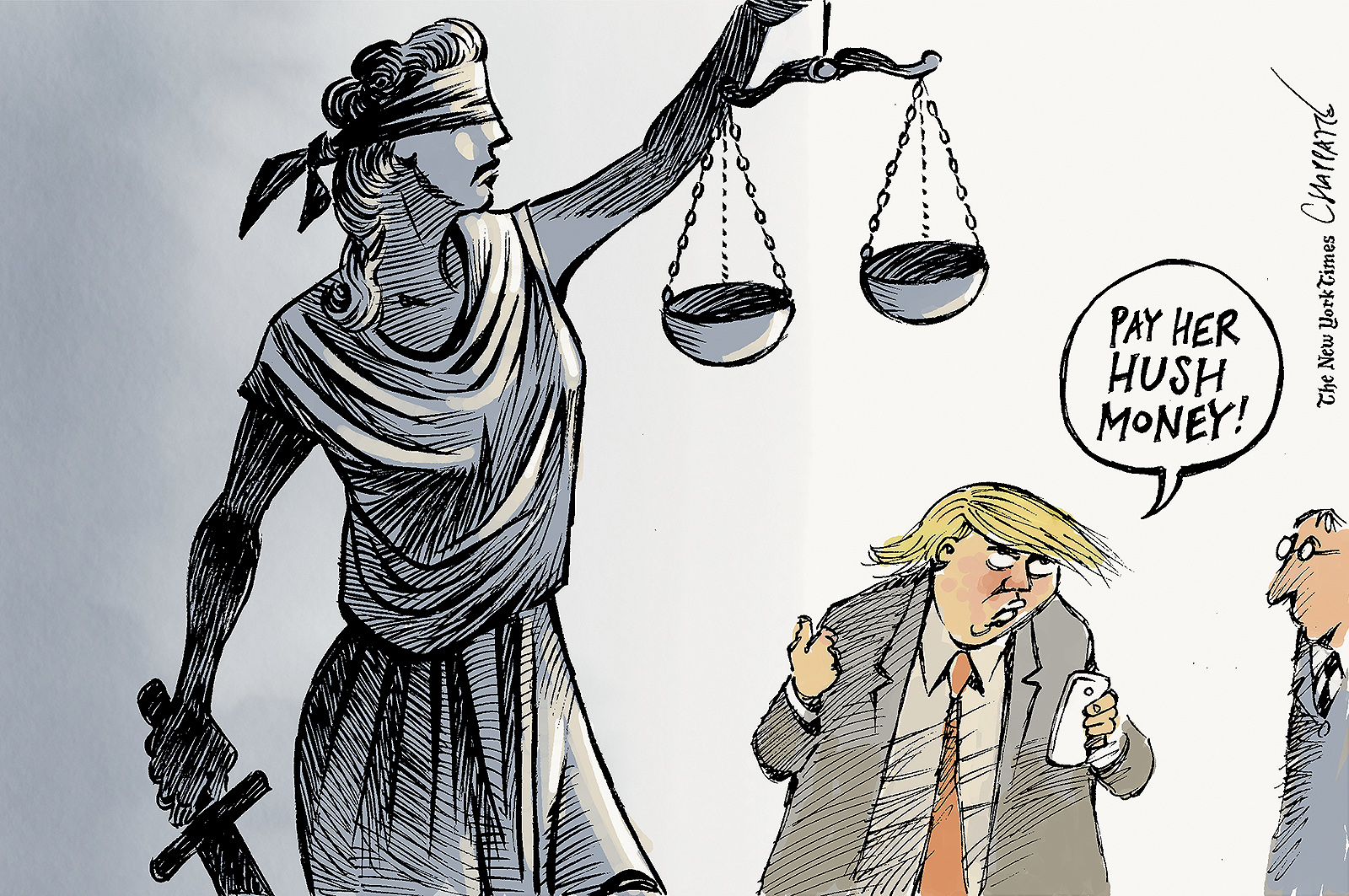 Trump and justice | Globecartoon - Political Cartoons - Patrick Chappatte