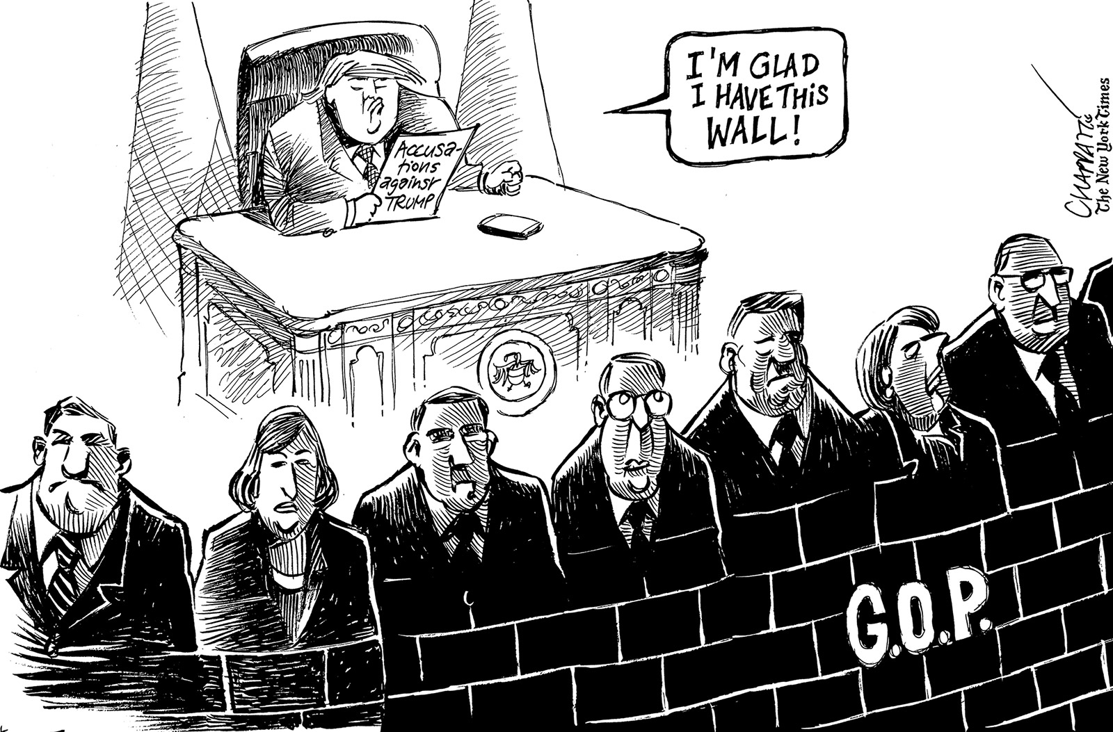 Line of defense | Globecartoon - Political Cartoons - Patrick Chappatte