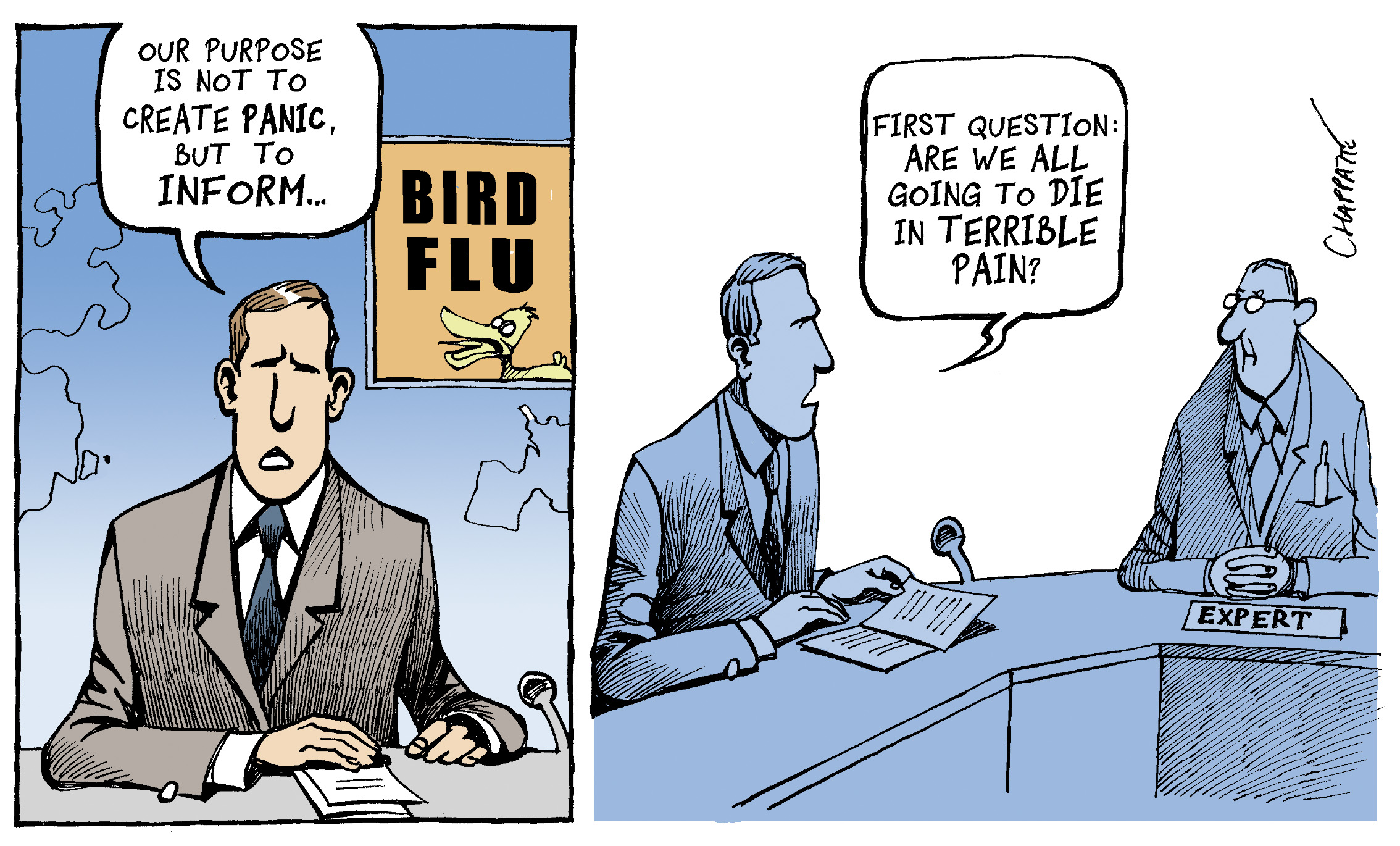 Bird Flu: Don't Panic! | Globecartoon - Political Cartoons - Patrick ...