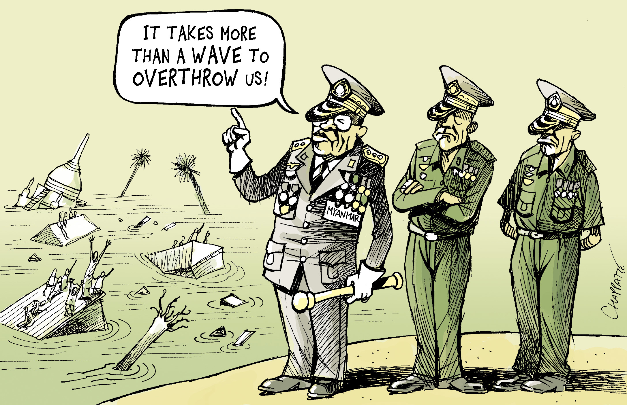 Hurricane in Burma | Globecartoon - Political Cartoons - Patrick Chappatte