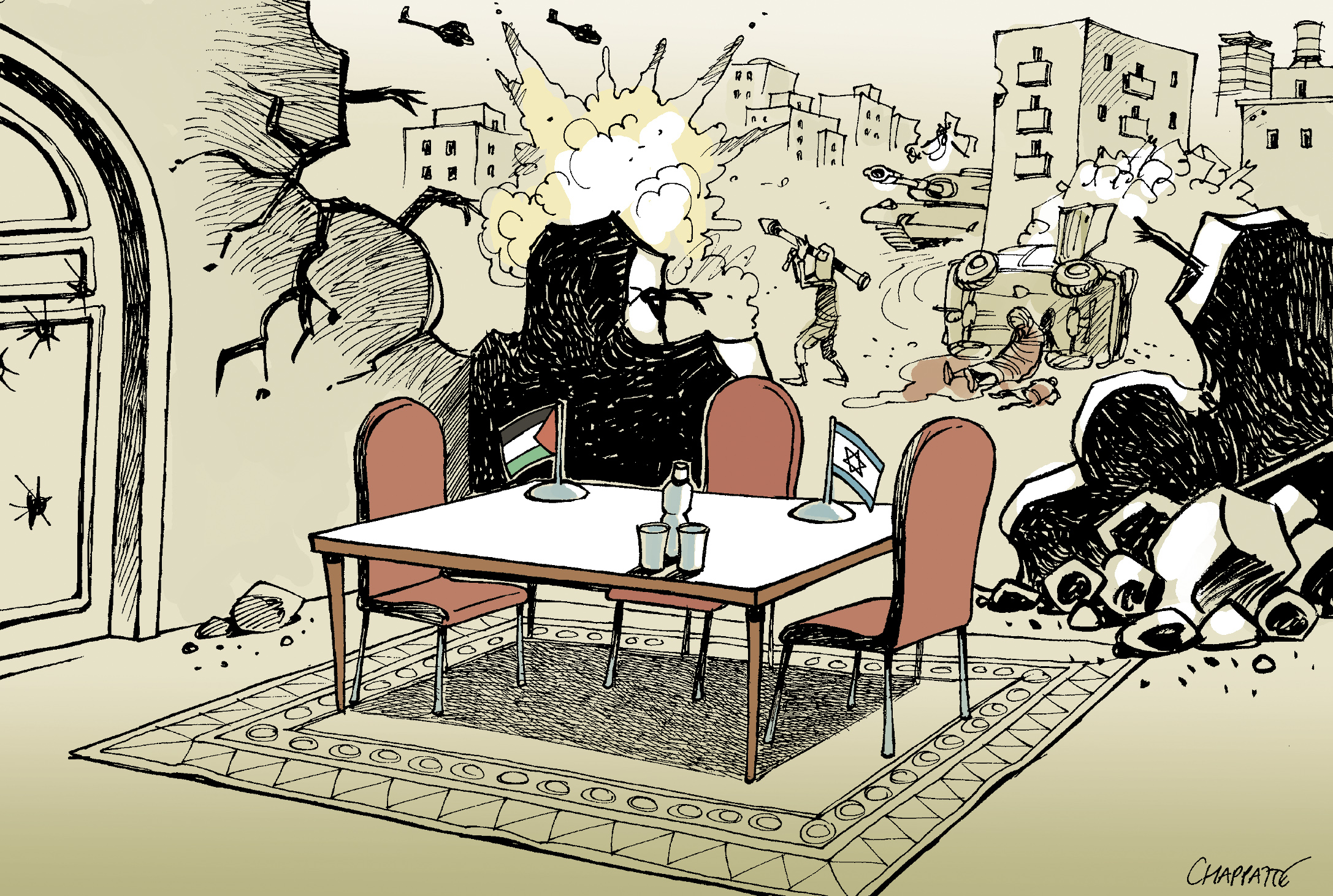 Cease-Fire | Globecartoon - Political Cartoons - Patrick Chappatte