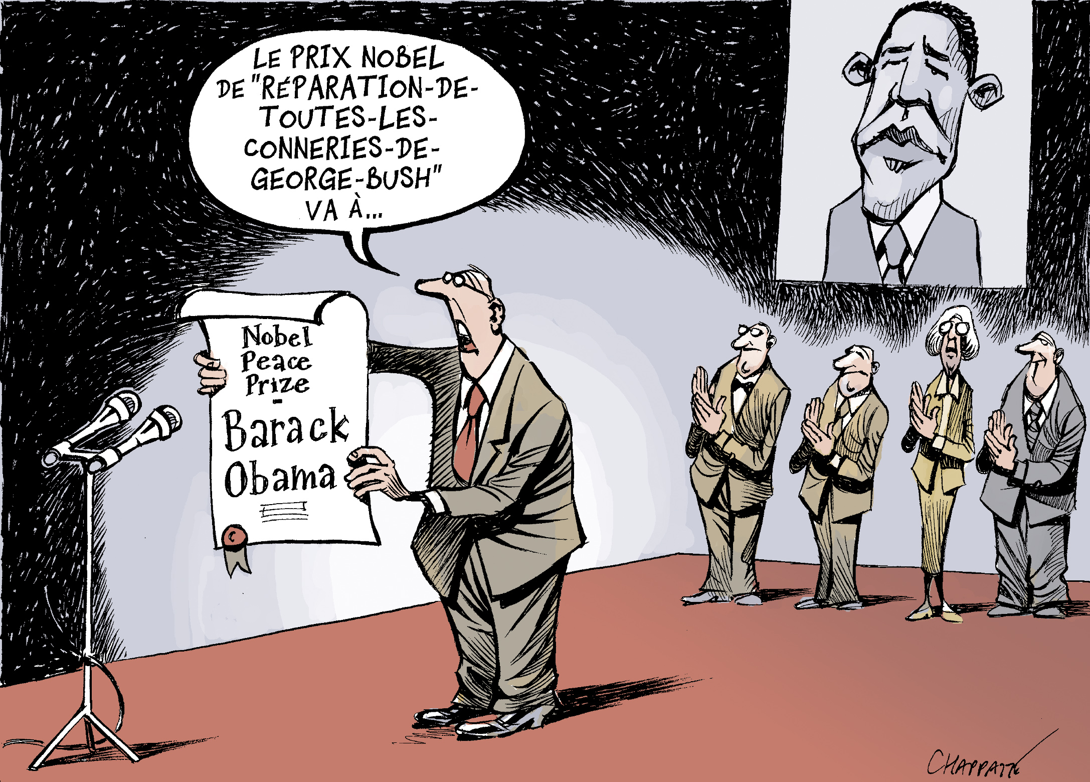Obama reçoit le Prix Nobel | Globecartoon - Political Cartoons ...