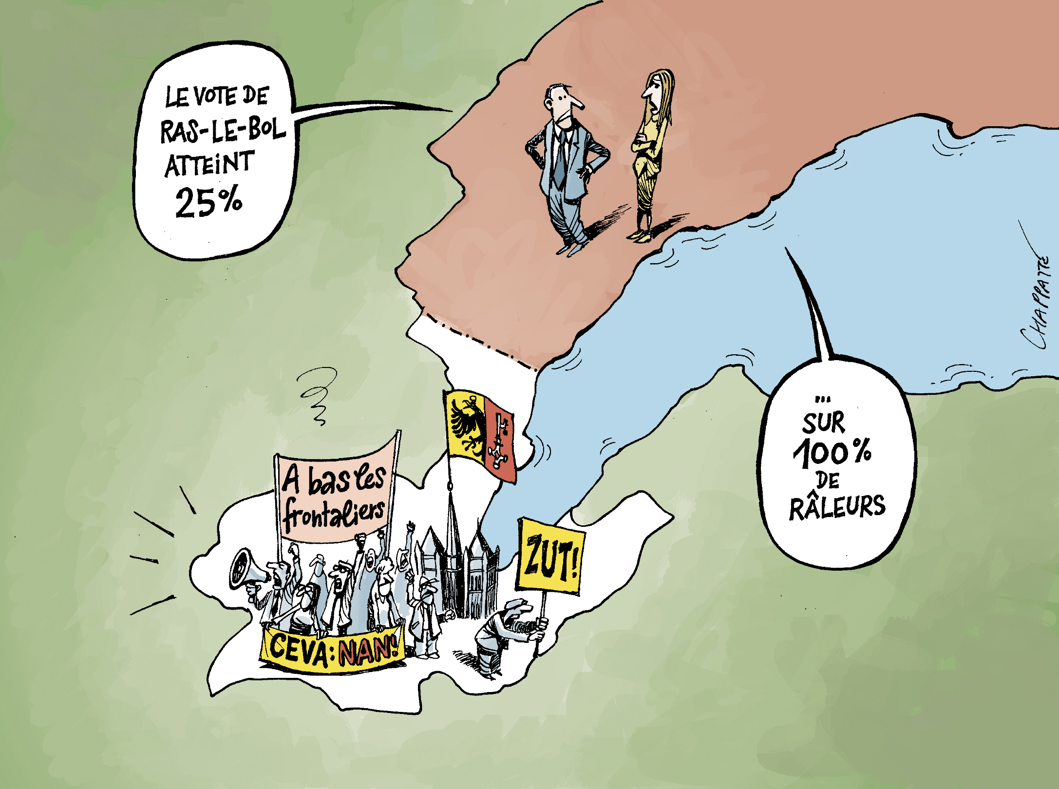 Vague anti-frontaliers à Genève | Globecartoon - Political Cartoons ...