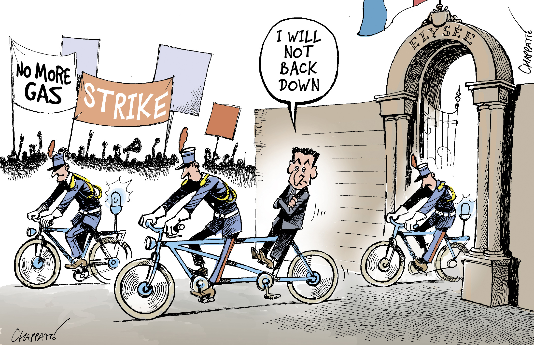 French Strikes Hurt Gas Supplies | Globecartoon - Political Cartoons ...