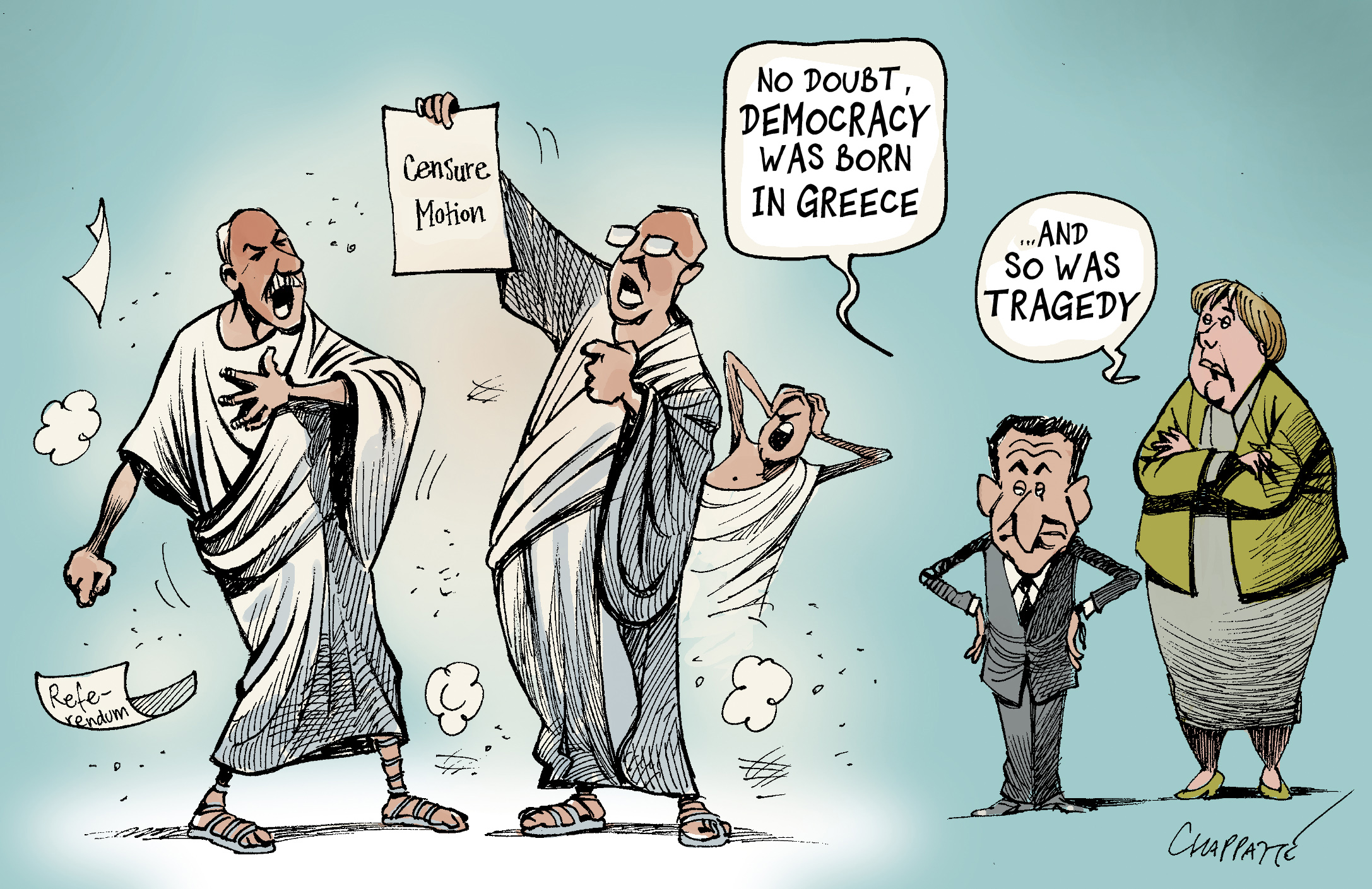 Greek Theater | Globecartoon - Political Cartoons - Patrick Chappatte