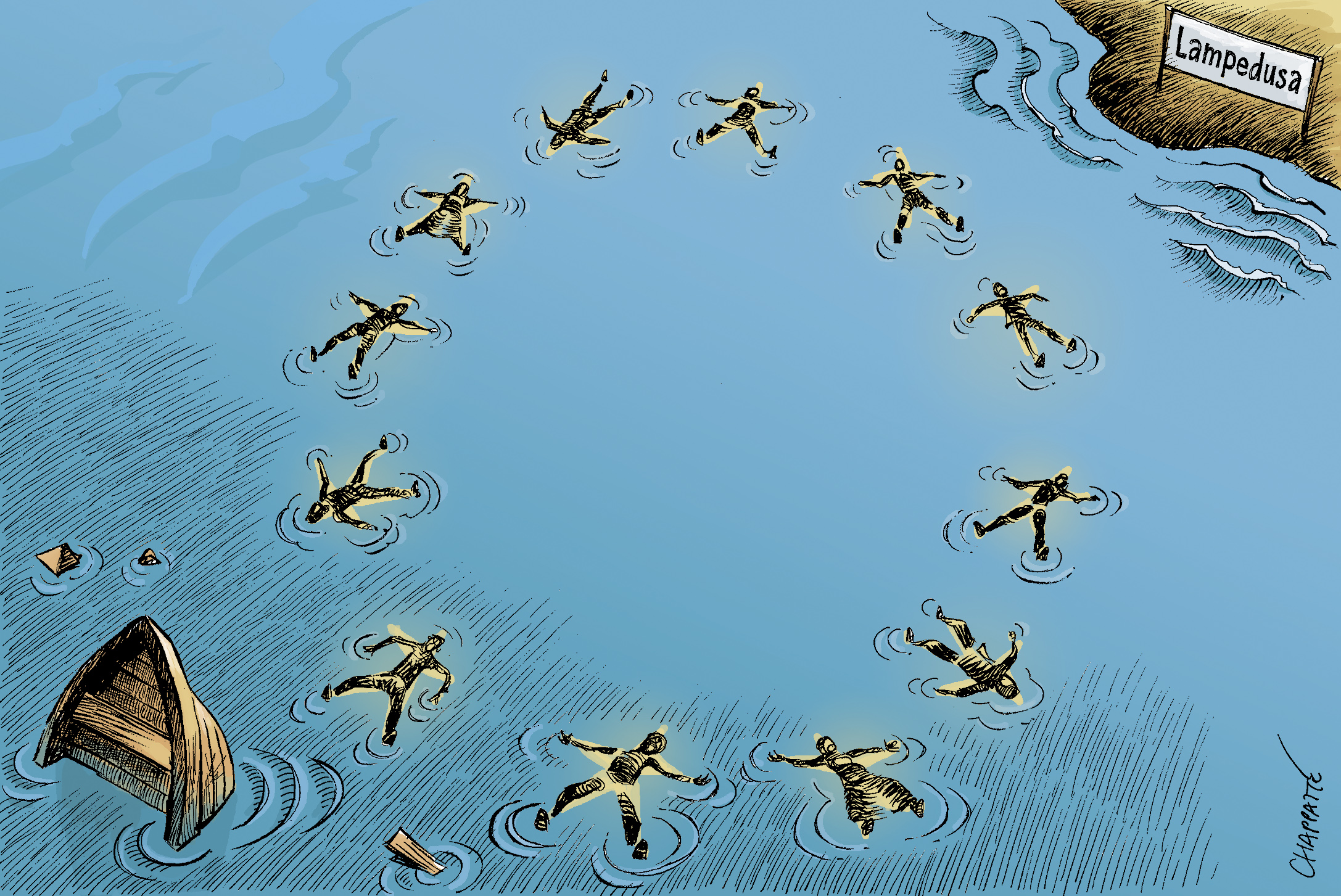 Deadly migration to Europe | Globecartoon - Political Cartoons ...
