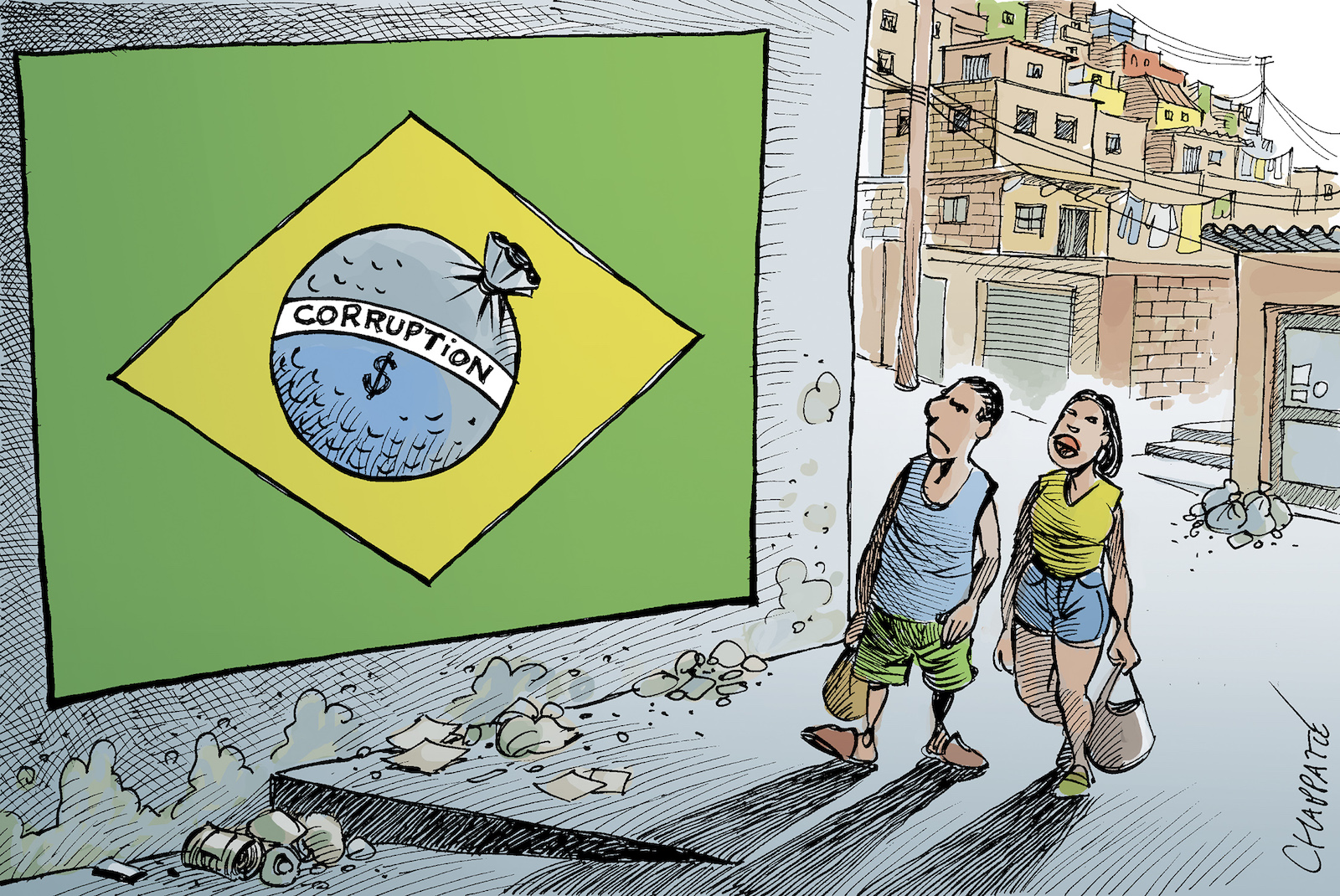 Roman Political Corruption Cartoon