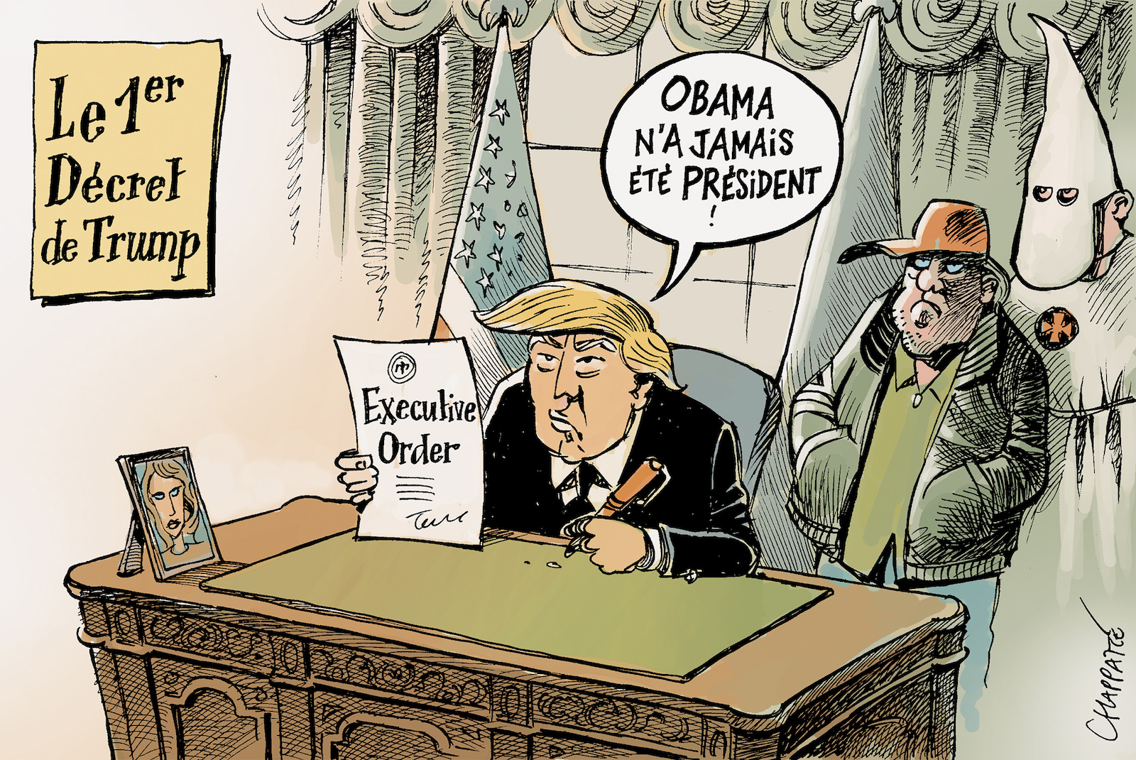 Le 1er décret de Trump | Globecartoon - Political Cartoons - Patrick ...