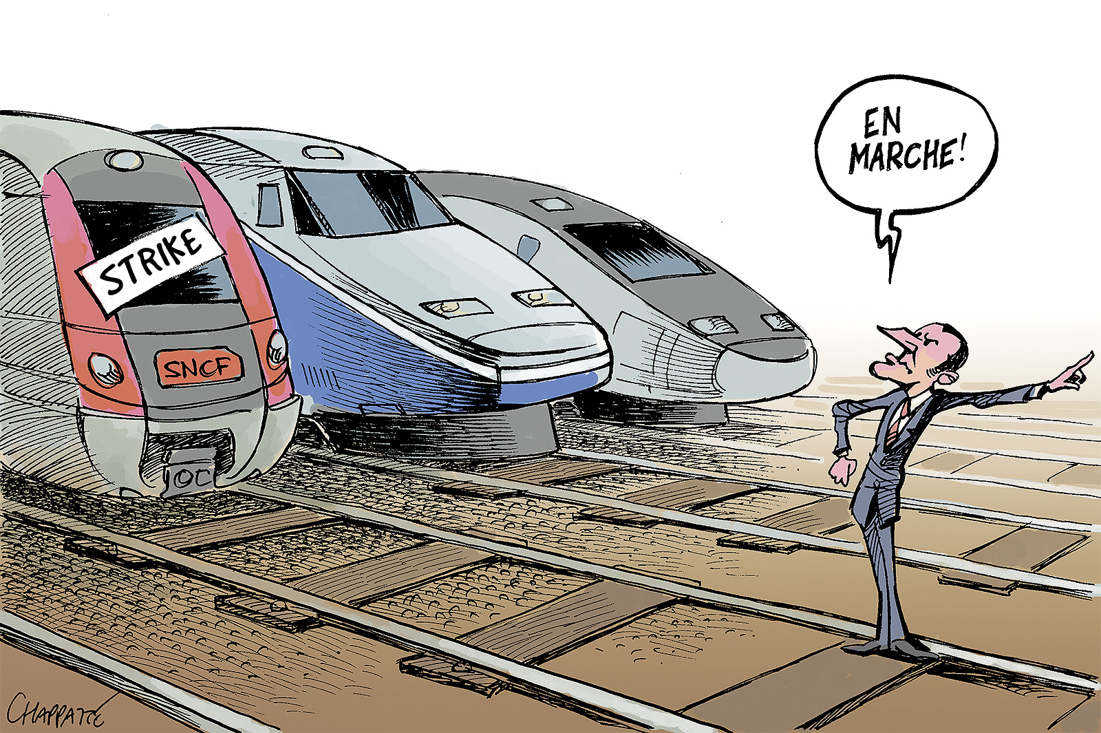 Macron and the strikes | Globecartoon - Political Cartoons - Patrick ...