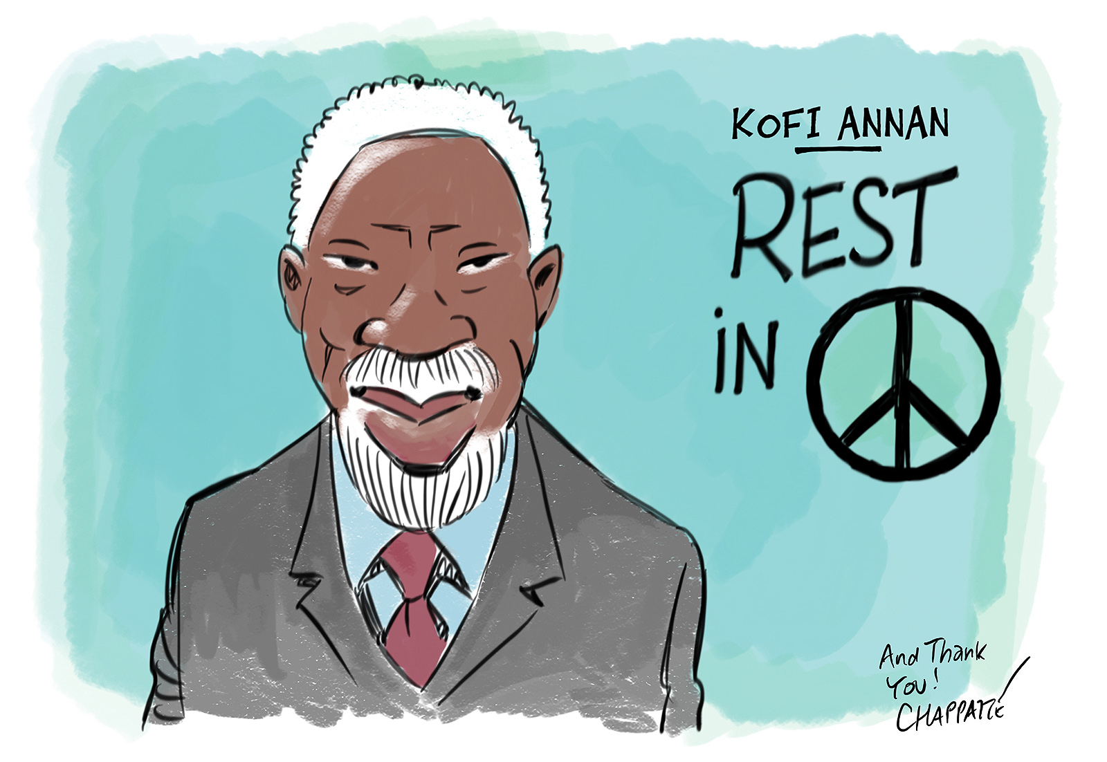 RIP Kofi Annan | Globecartoon - Political Cartoons - Patrick Chappatte